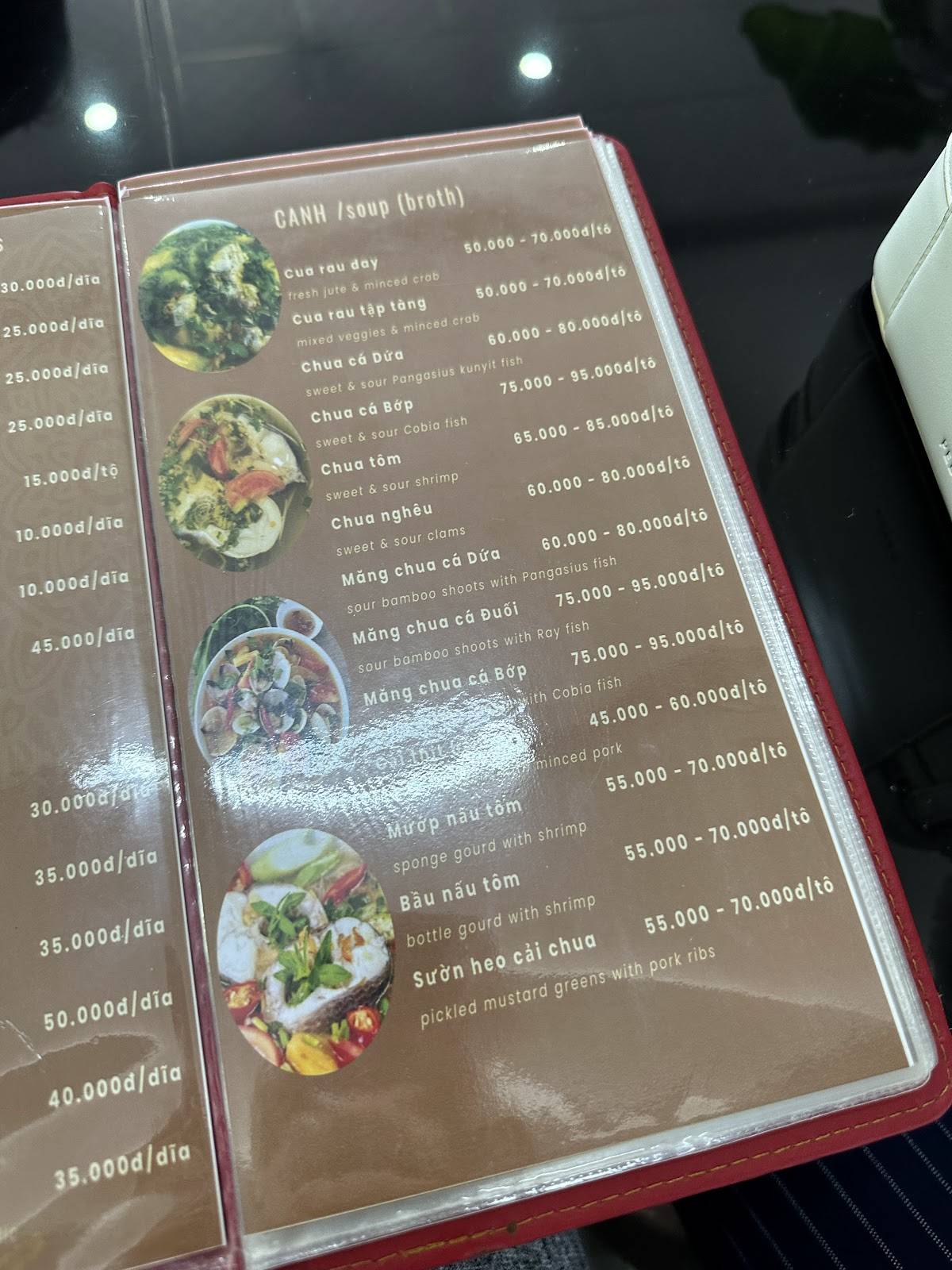 Menu at Cơm Niêu 98 Bãi Dâu, Trần Phú, Vũng Tàu restaurant, Vietnam