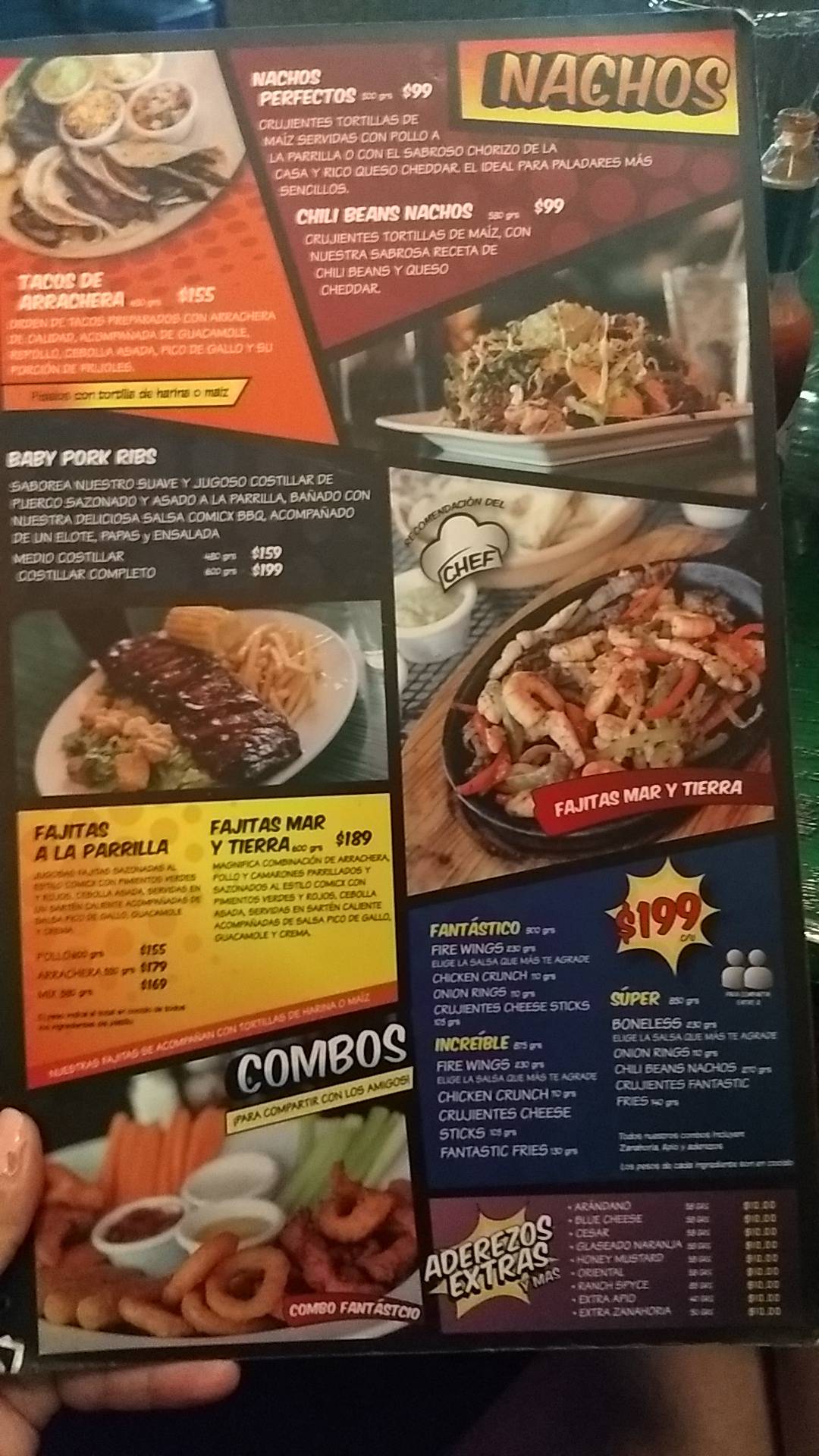 Carta de Comicx Restaurant Bar & Store, Monterrey, Av Lázaro Cárdenas 1000