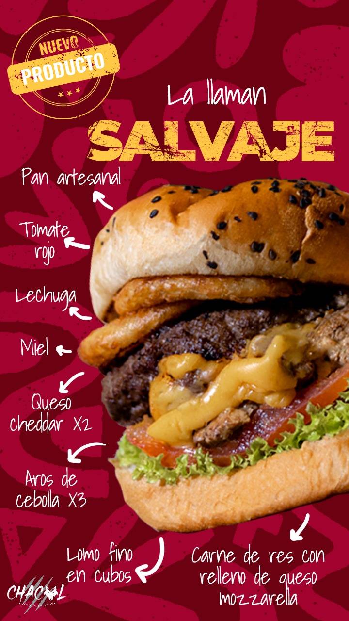 Carta de Comida rápida El Chacal Parrilla, Bucaramanga