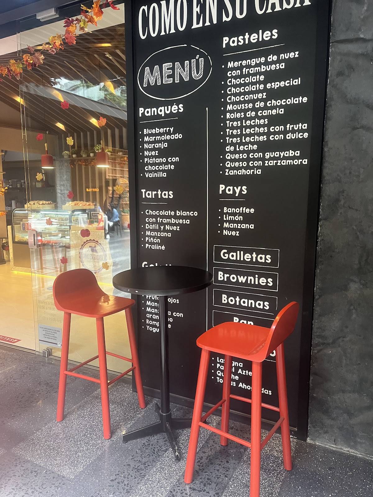 Menu at Como en su Casa, Mexico City, Cráter 823