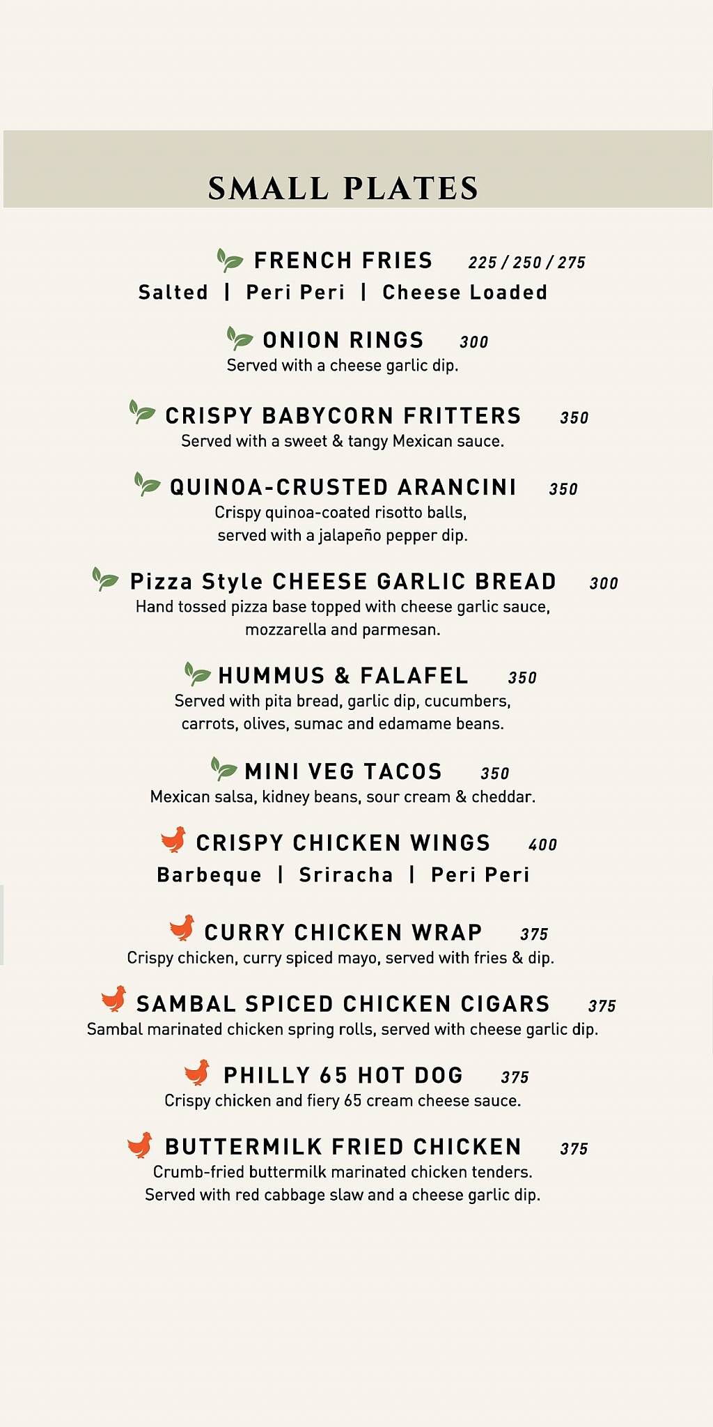 Menu at Conçu Kompally, Hyderabad