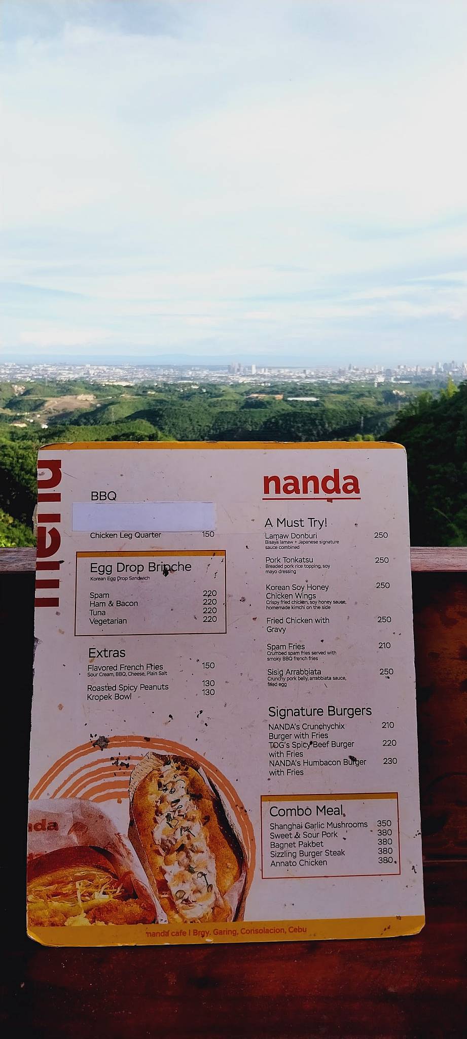 Menu at Nanda Cafe Consolacion, Consolacion
