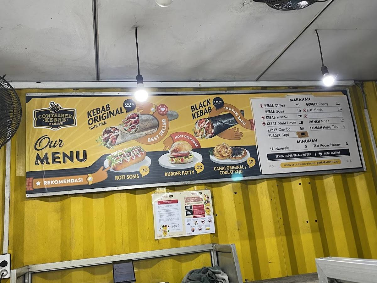 Carta de Container Kebab by Baba Rafi - Alun-Alun Lama Ungaran, West ...