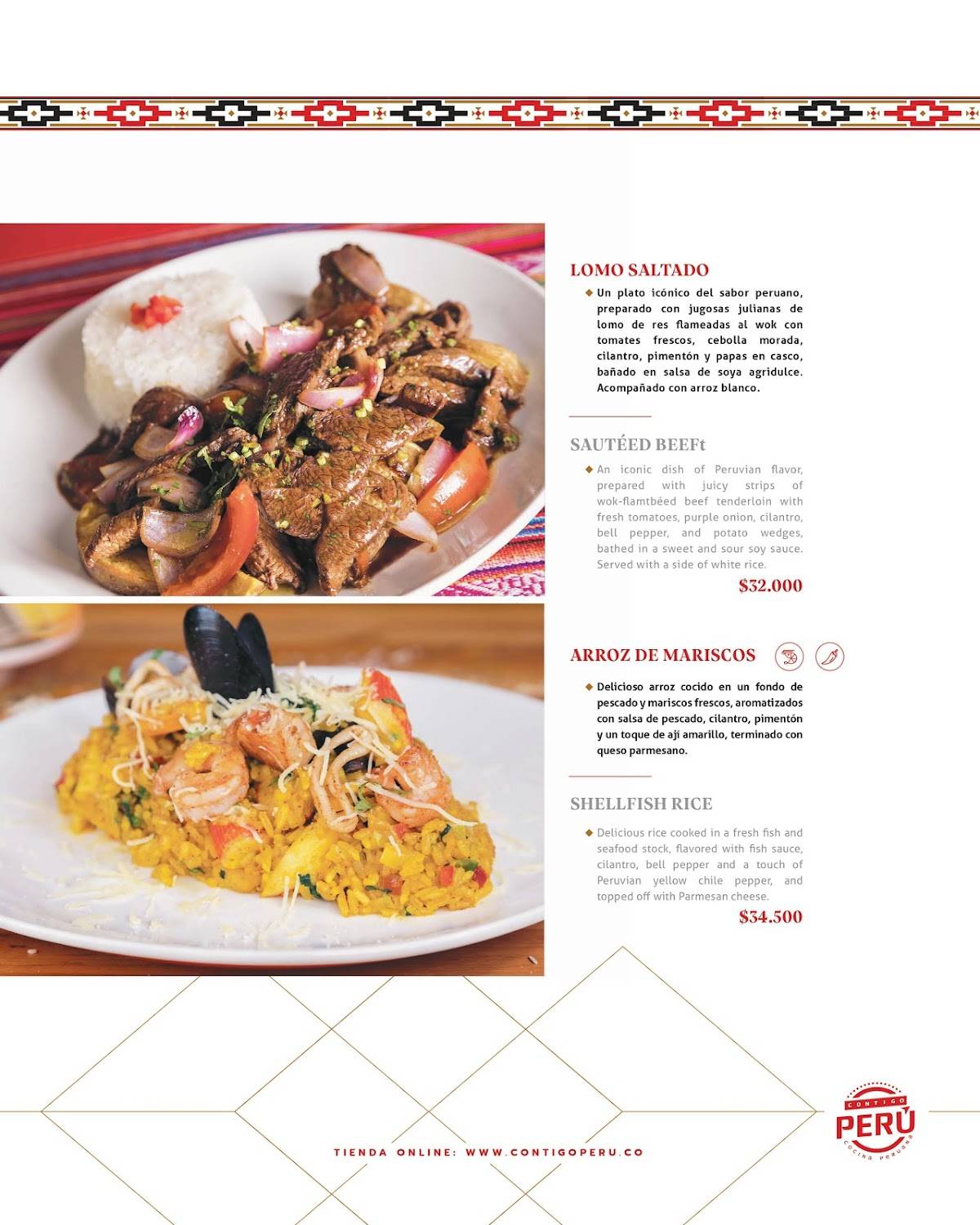 Carta del restaurante Contigo Perú, Medellín, Edificio Bio 26 Carrera ...