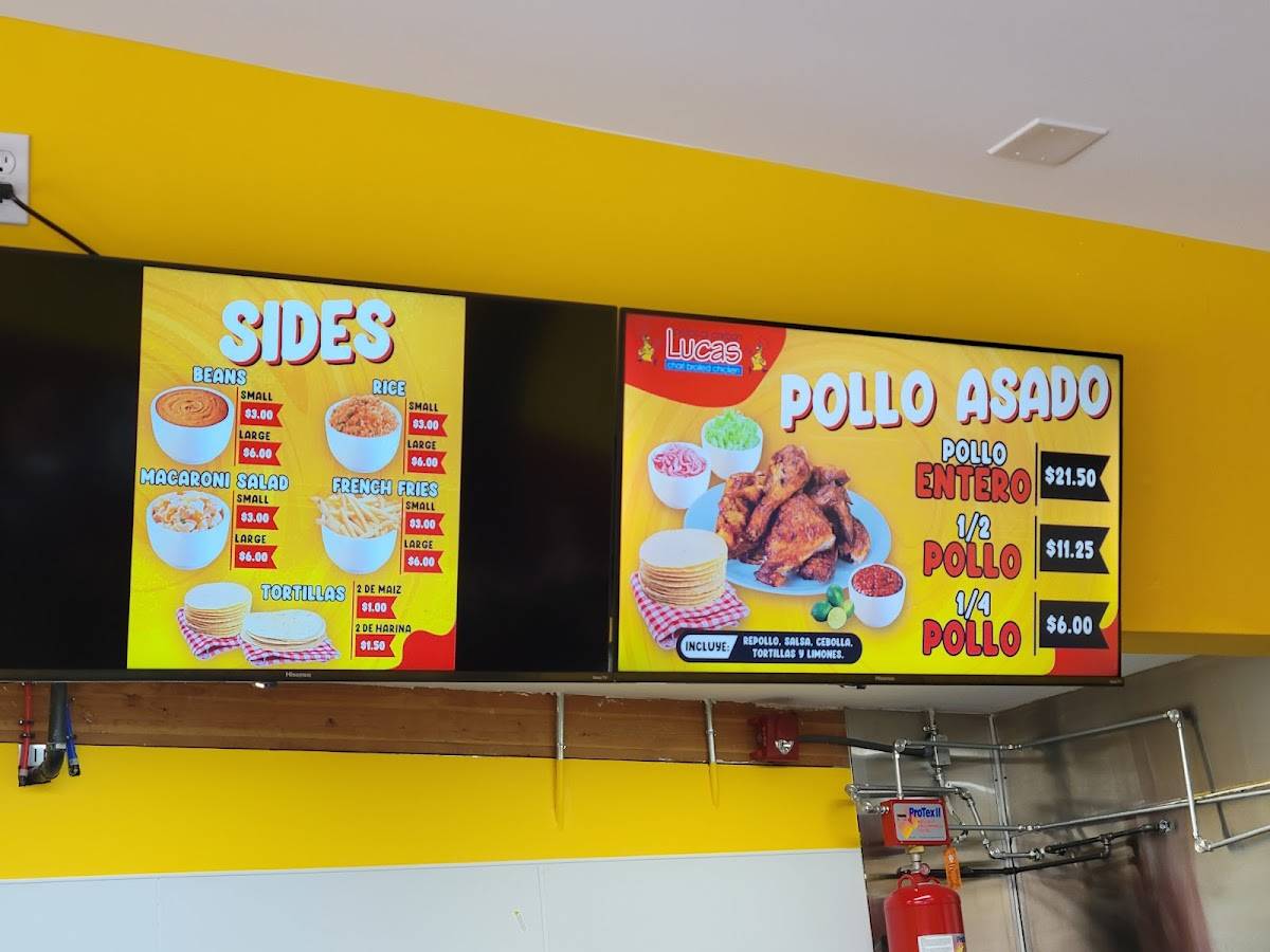 Menu at Pollo Lucas restaurant, Coolidge