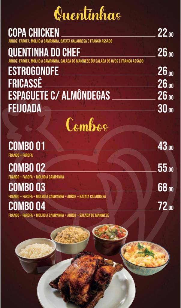 Menu at Copa Chicken O Melhor Frango Assado de Copacabana pizzeria, Rio ...