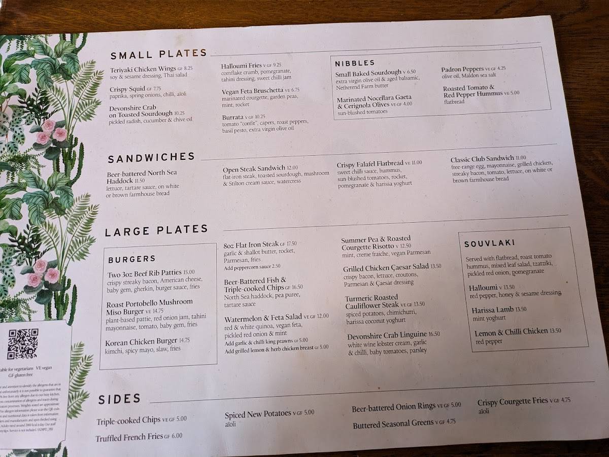 Menu at Copper City - Nottingham pub & bar, Nottingham, 27-33 Market St