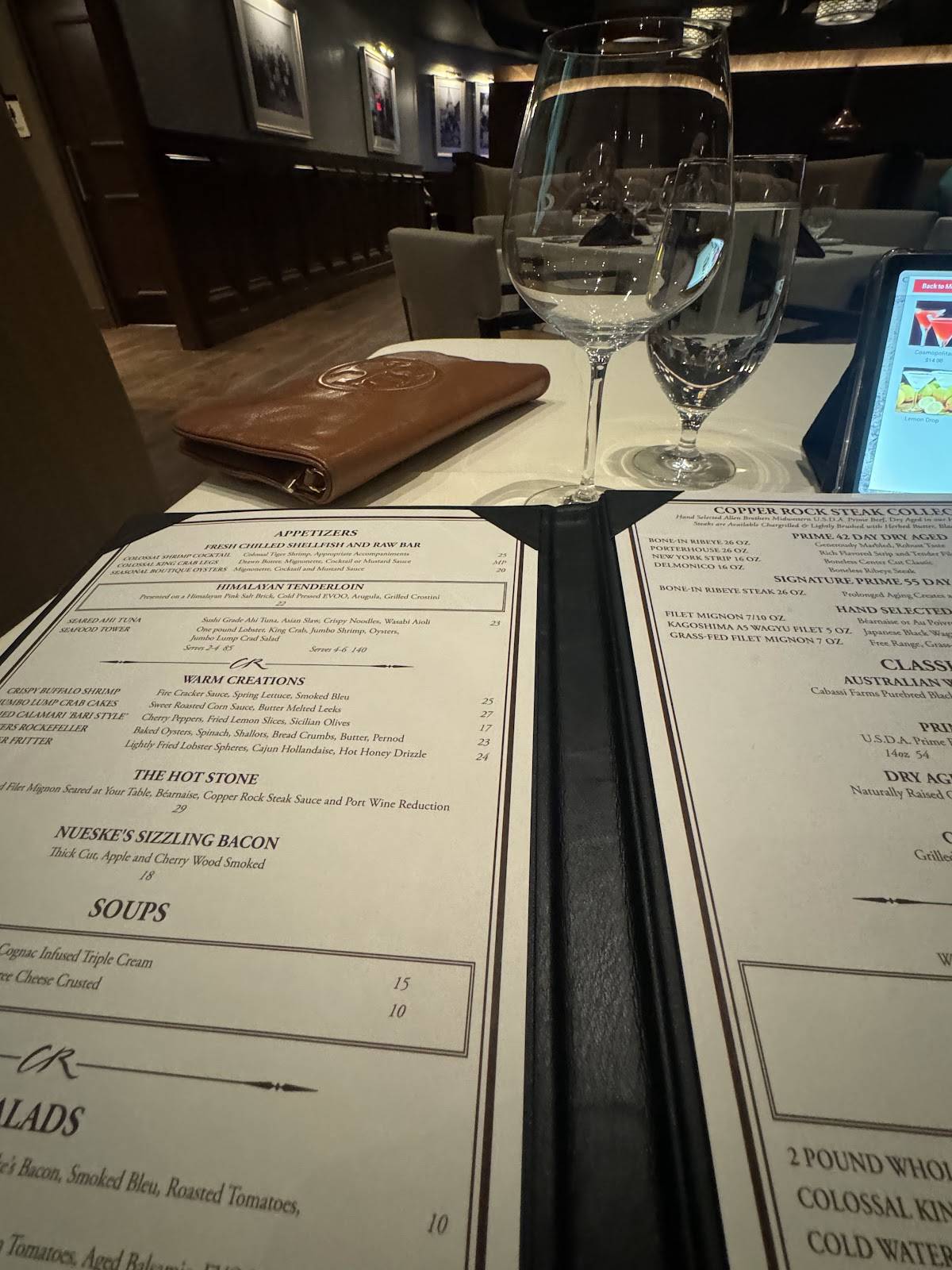 Menu at Copper Rock Steakhouse South Bend, South Bend