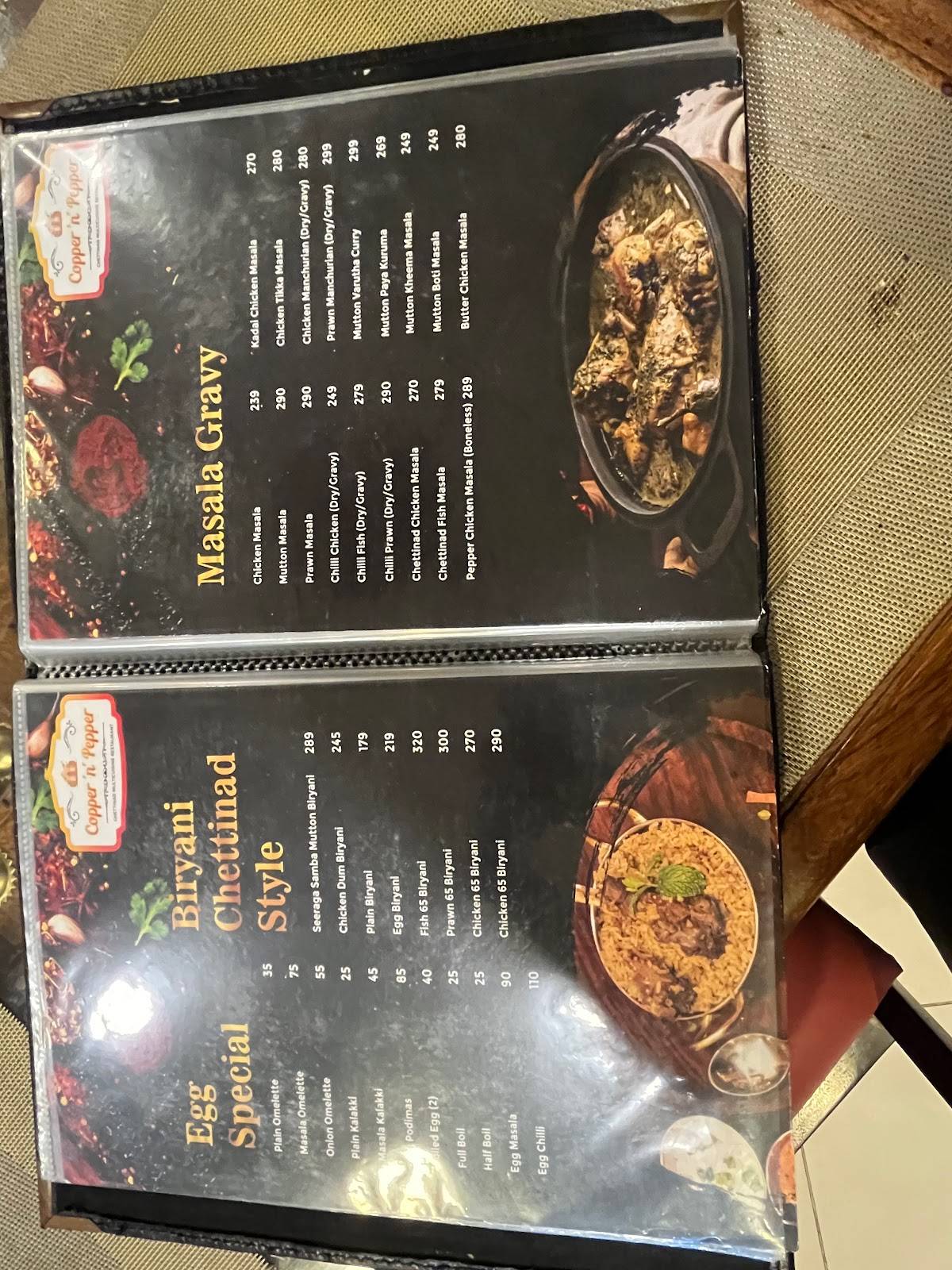 Menu at Copper n Pepper Restaurant, Bengaluru