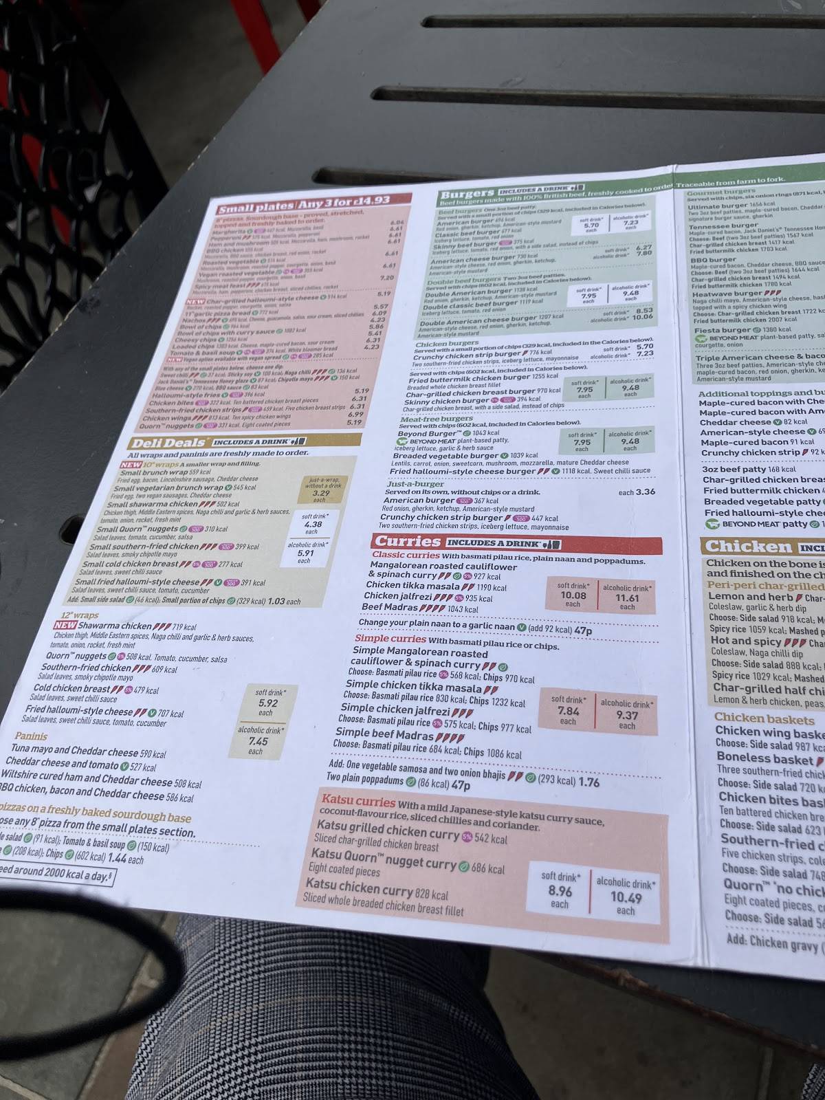 Menu at The Flying Standard - JD Wetherspoon pub & bar, Coventry