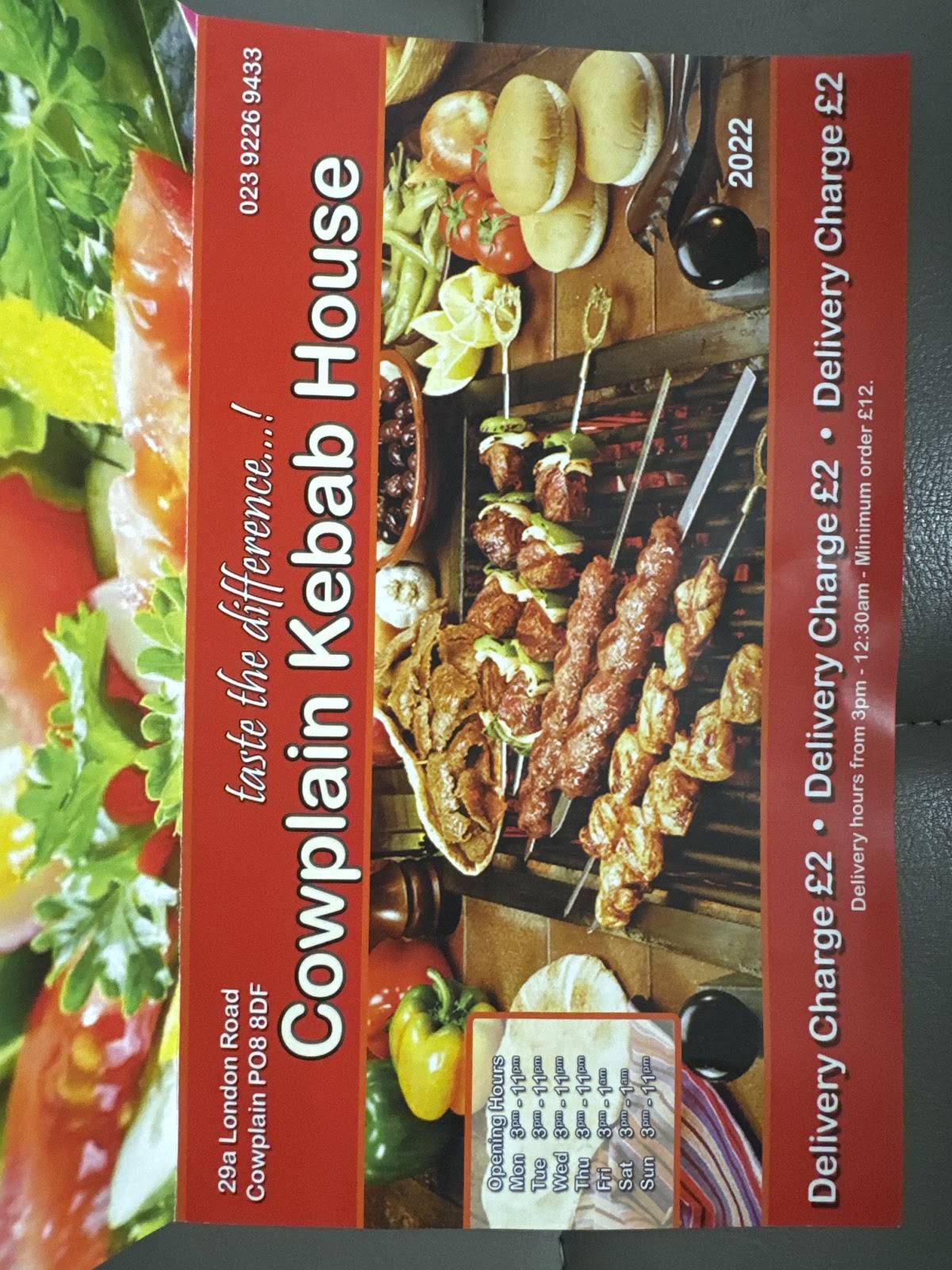 Menu at Cowplain Kebab house fast food, Waterlooville
