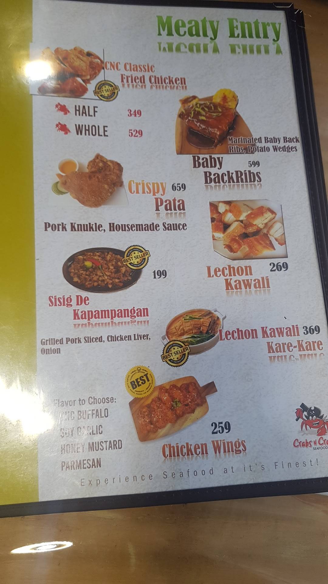 Menu at Crabs N Crack restaurant, Angeles