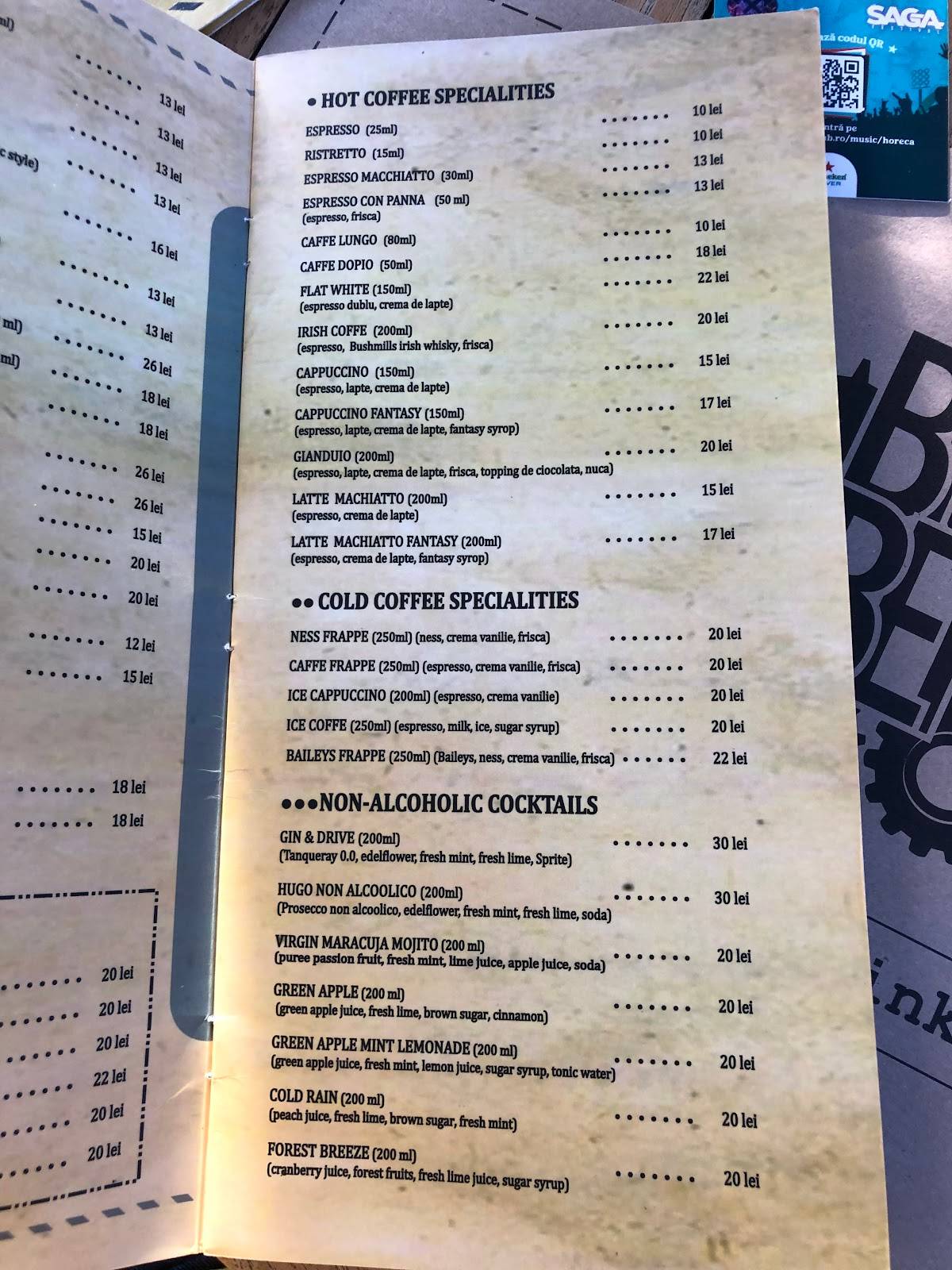 Menu at Big Ben, Craiova