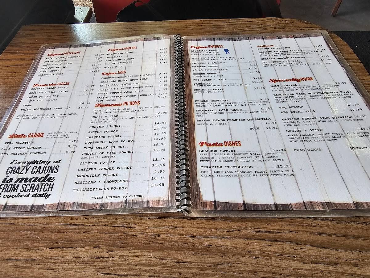 Menu at Crazy Cajuns' Boiling Pot restaurant, Birmingham, 125 Inverness ...