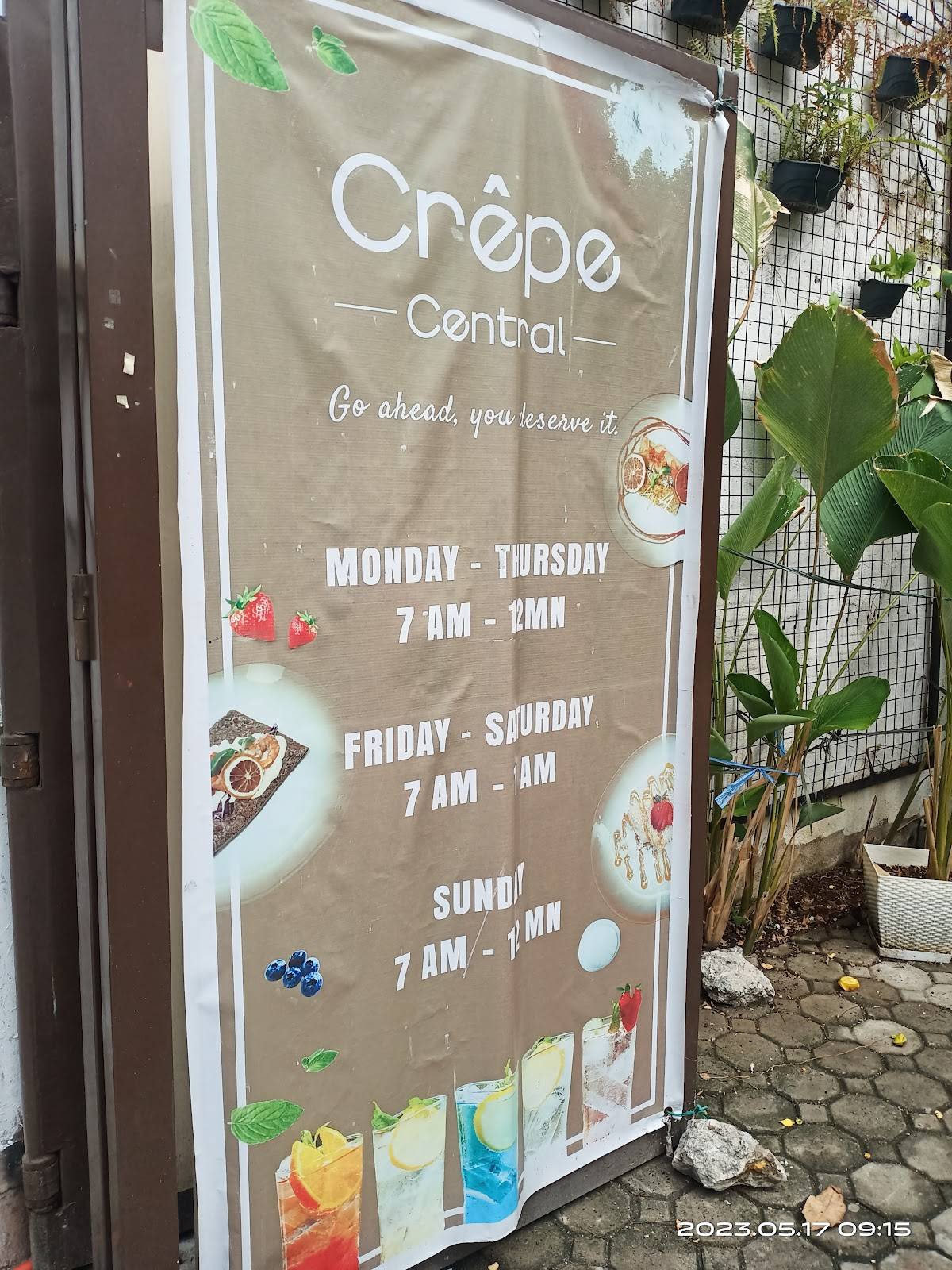 Menu at Crêpe Central restaurant, Quezon City