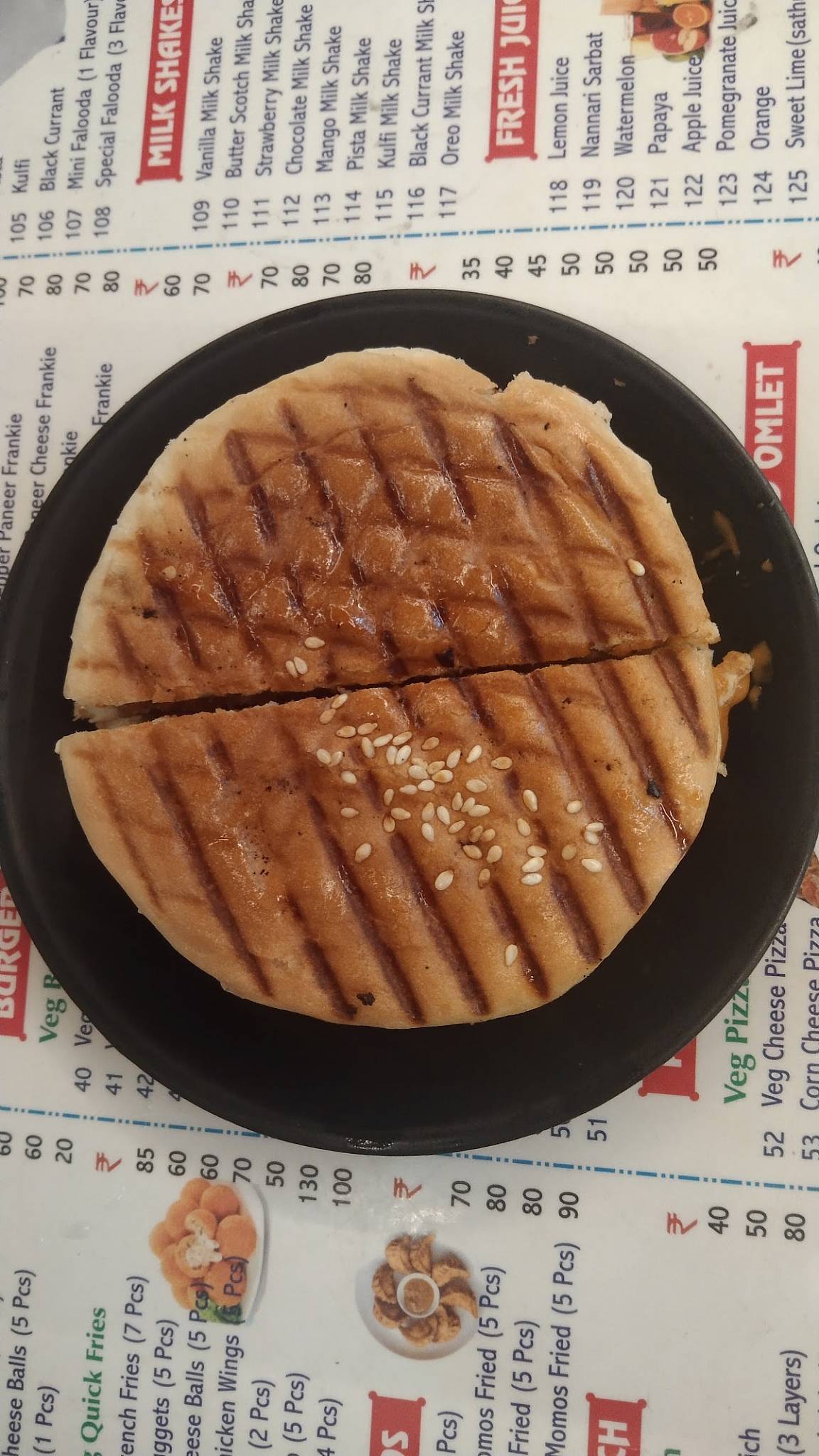 Menu at Crunchy Snackers, Chennai