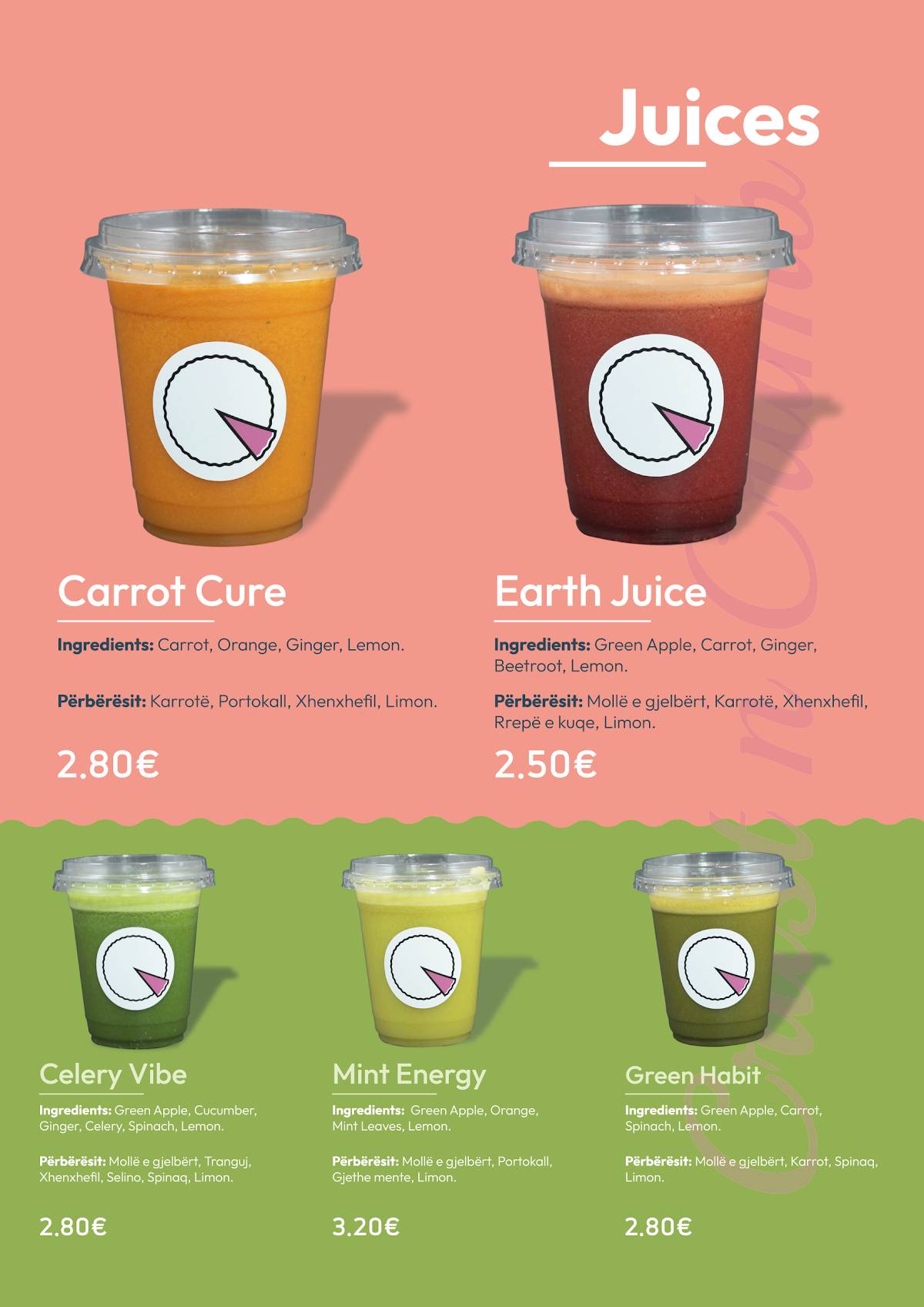 Menu at Crust n Crumb restaurant, Prishtina