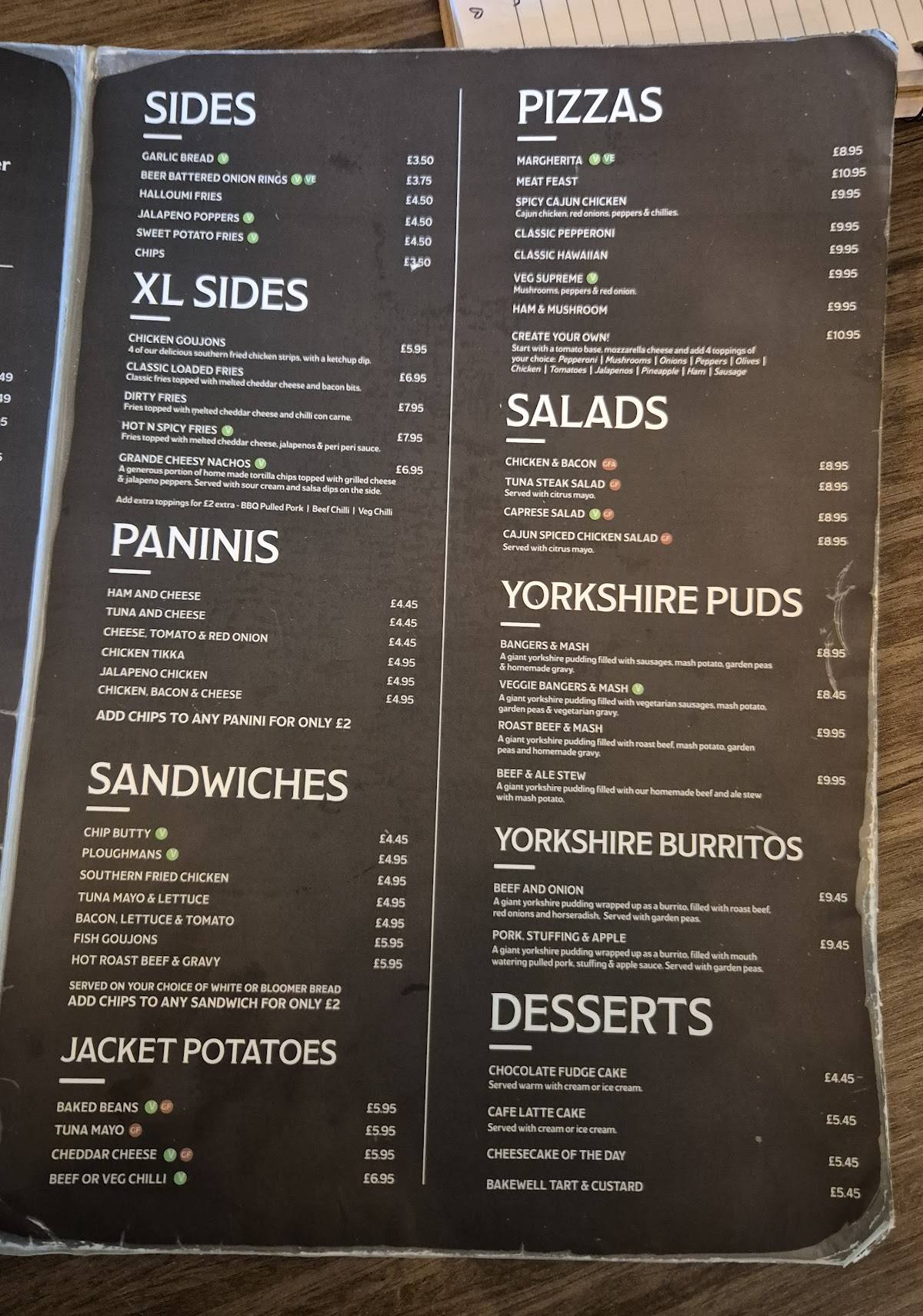 Menu at The George Pub, Cullingworth