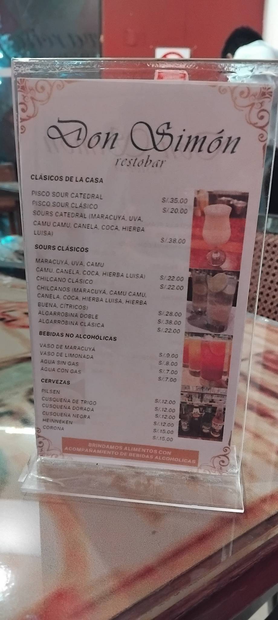 Carta del restaurante DON SIMON, Lima