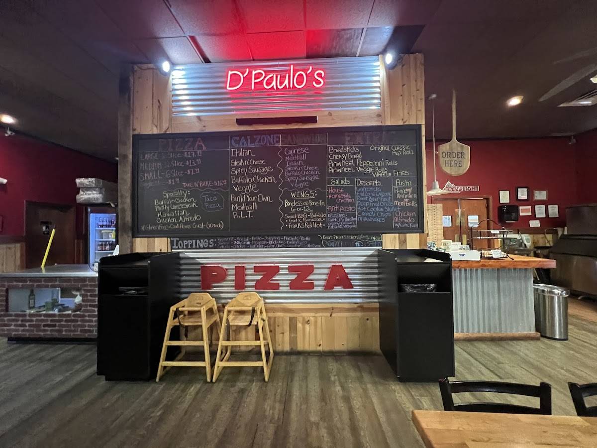 Menu at D'Paulo's Pizzeria, Vienna
