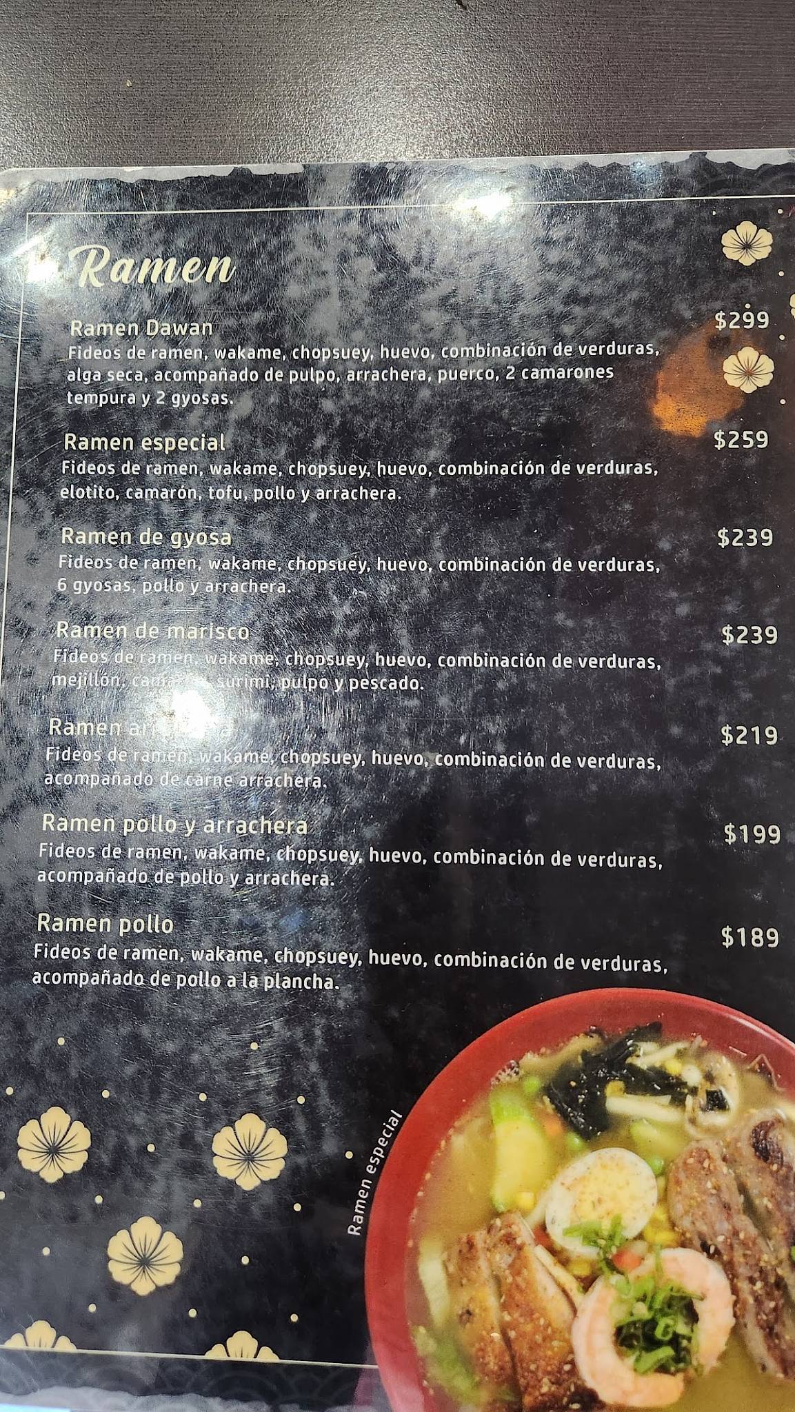 Carta del restaurante Da Wan Ramen House, Mexicali