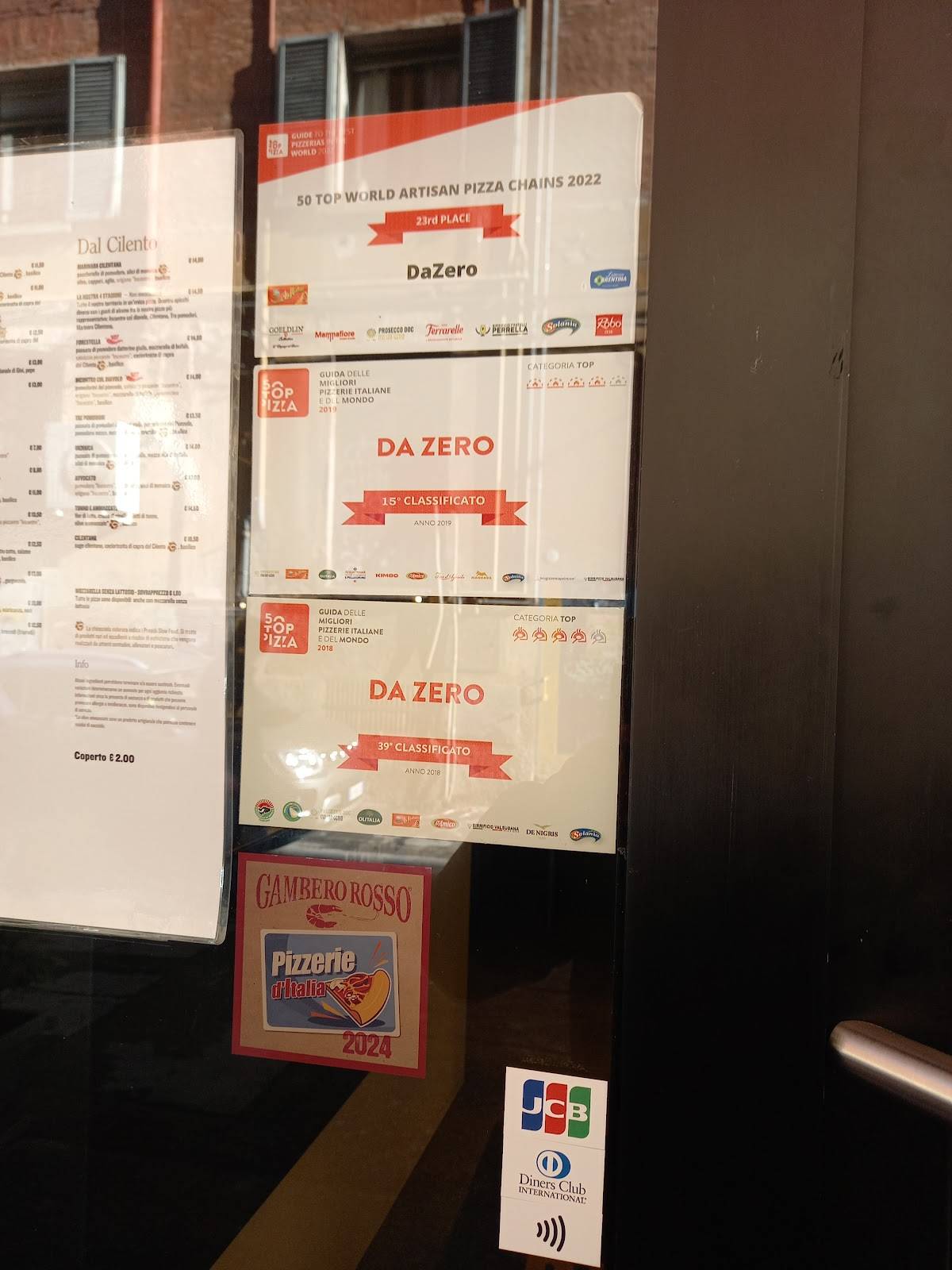 Menu da Da Zero ristorante, Bologna