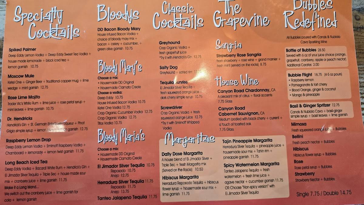 Carta del restaurante Daily Dose Rio Salado, Tempe