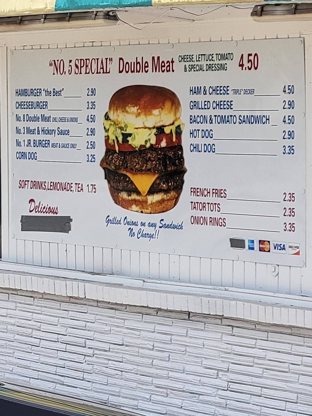 Menu at Keller's Drive-In restaurant, Dallas, Harry Hines Blvd