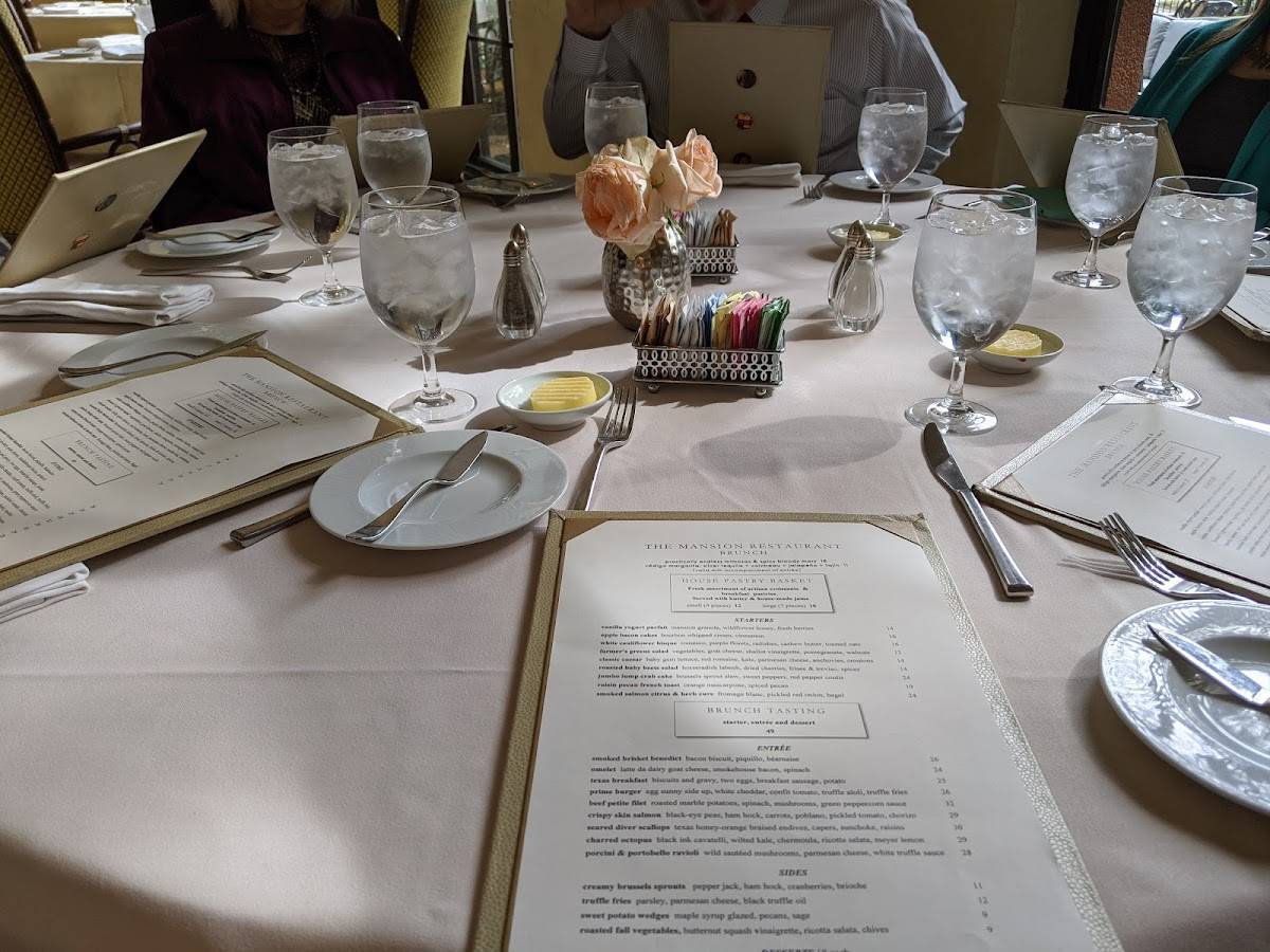 Menu at The Mansion Restaurant, Dallas, Turtle Creek Blvd