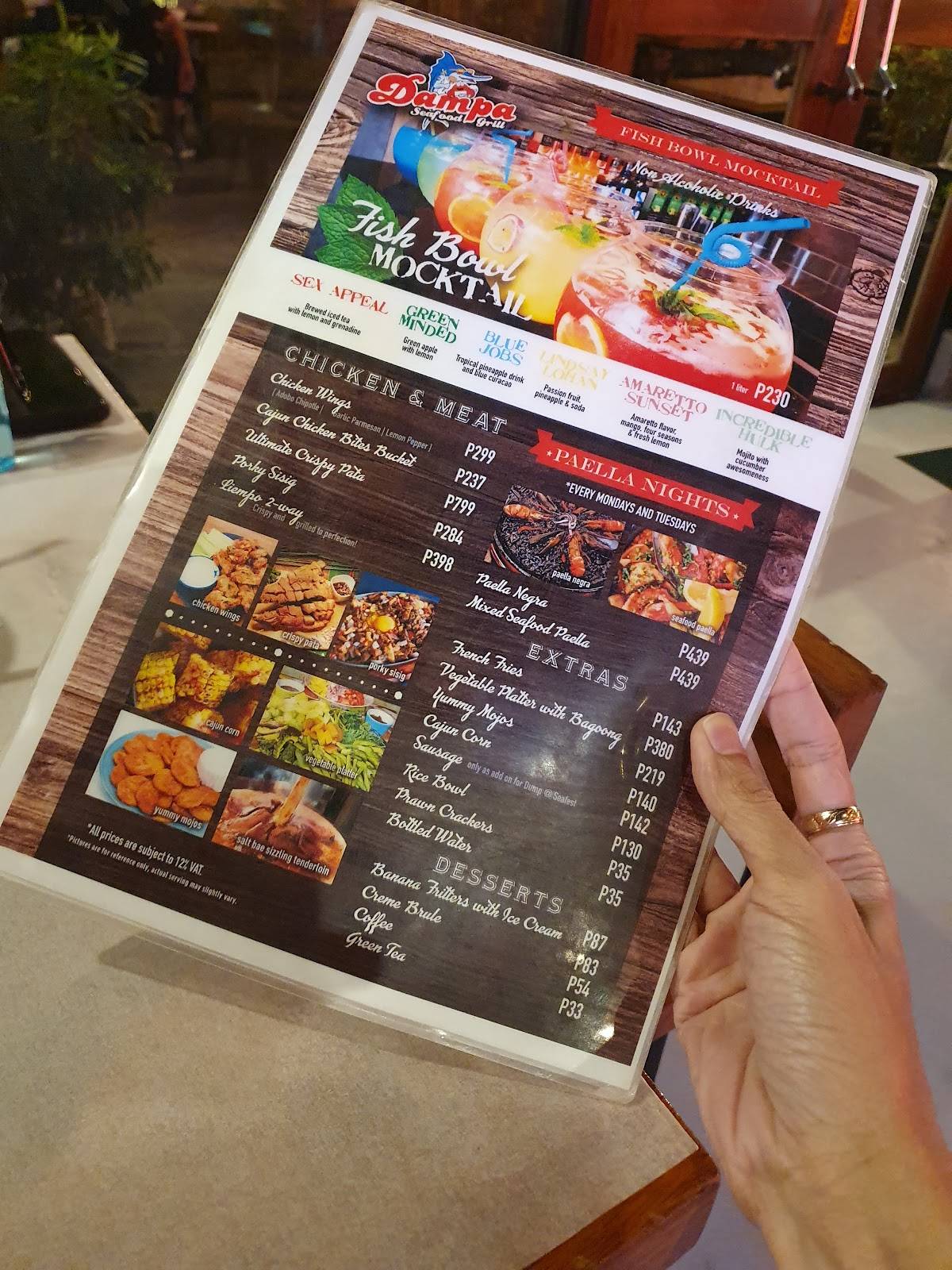 Menu at Dampa Seafood Grill - Tomas Morato restaurant, Quezon City