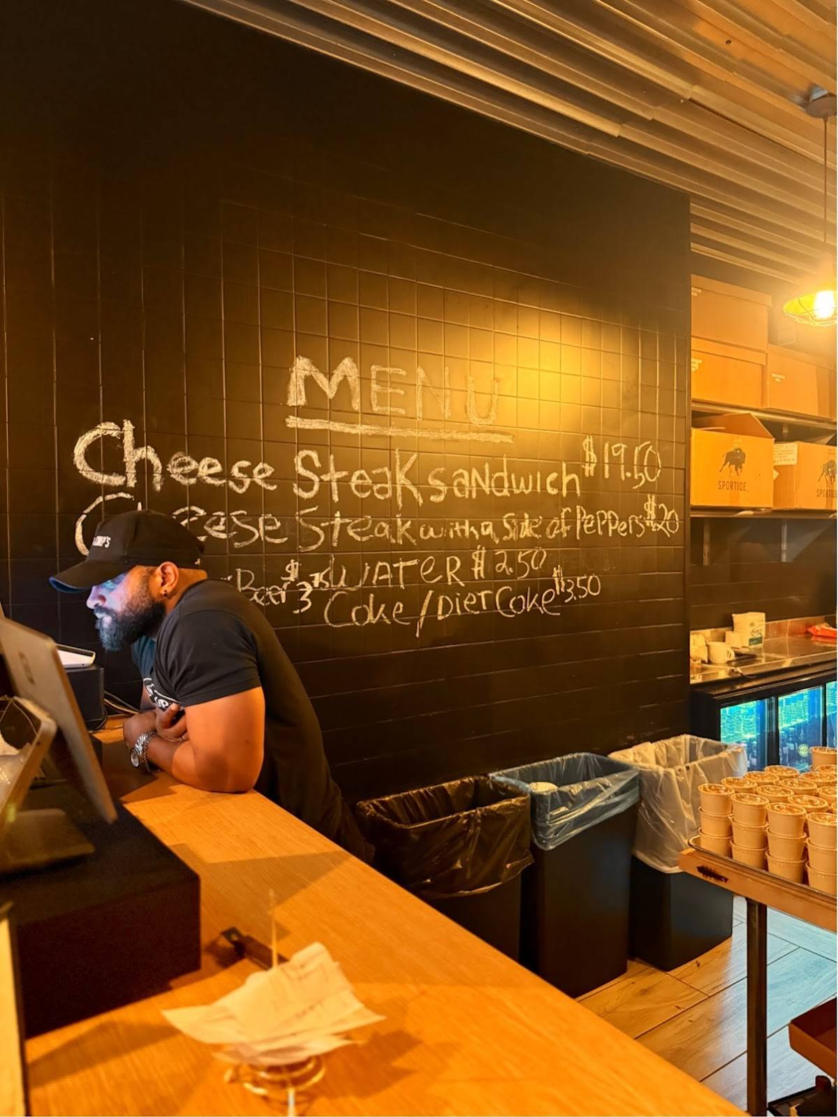 Menu at Danny & Coop’s Cheesesteaks restaurant, New York City