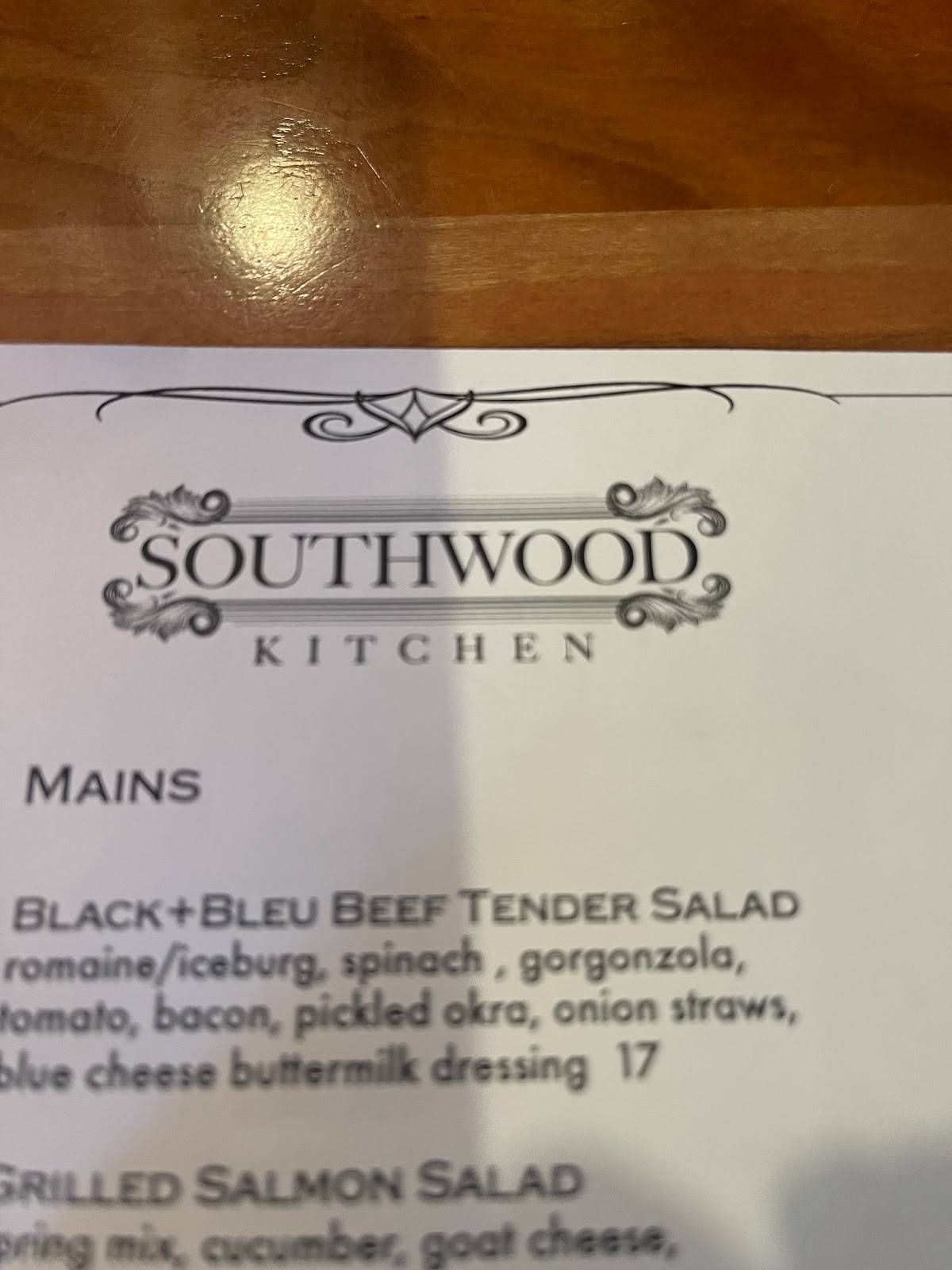 Menu at Southwood Kitchen pub & bar, Daphne