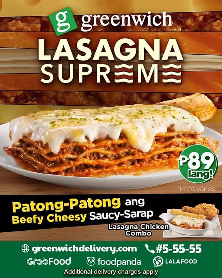 Menu at Greenwich Victoria Plaza Davao restaurant, Davao City