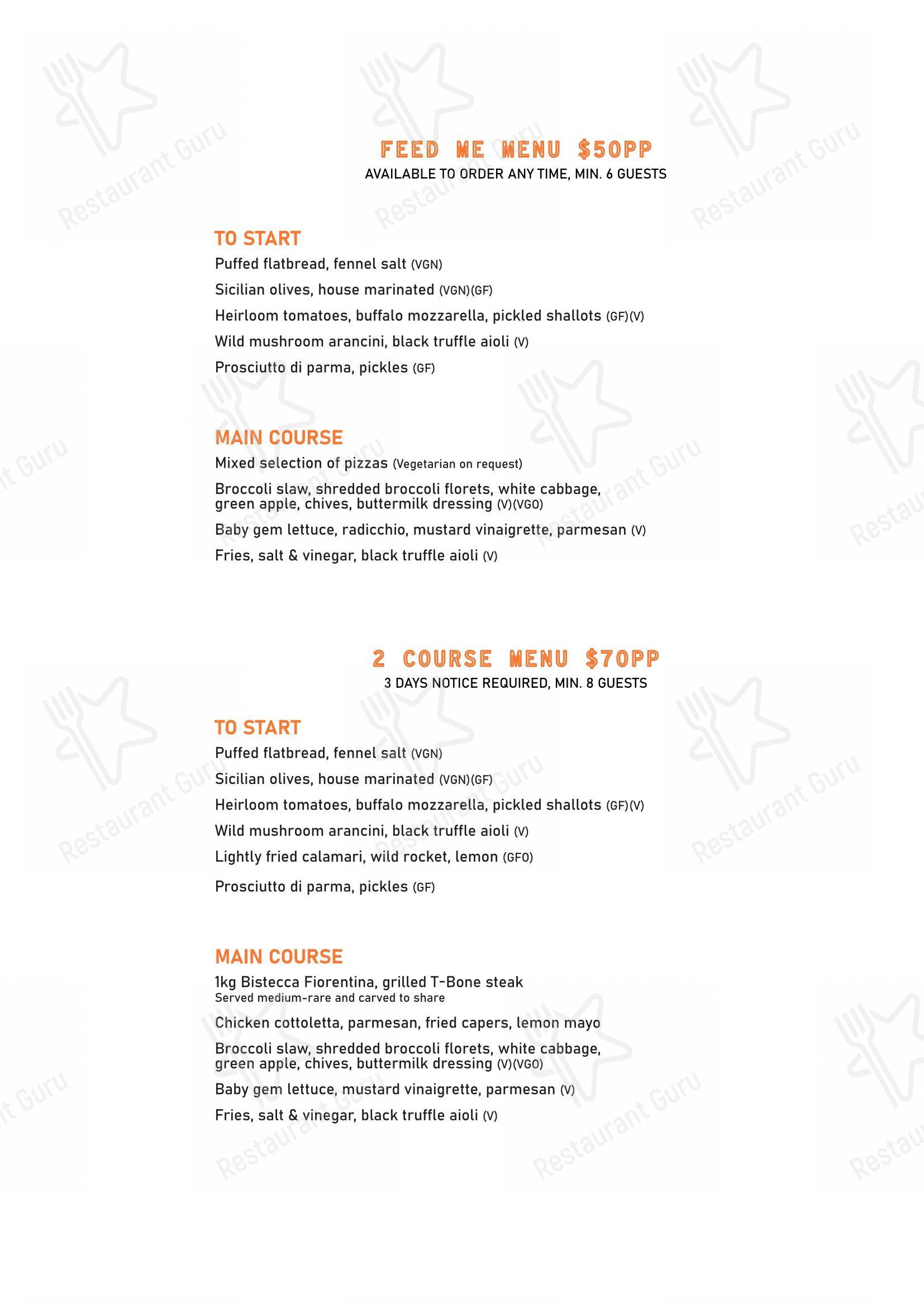Menu at Dawson Bar and Restaurant, Kew