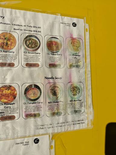 Menu at Dee Dee Thai Fusion Food Truck restaurant, Astoria