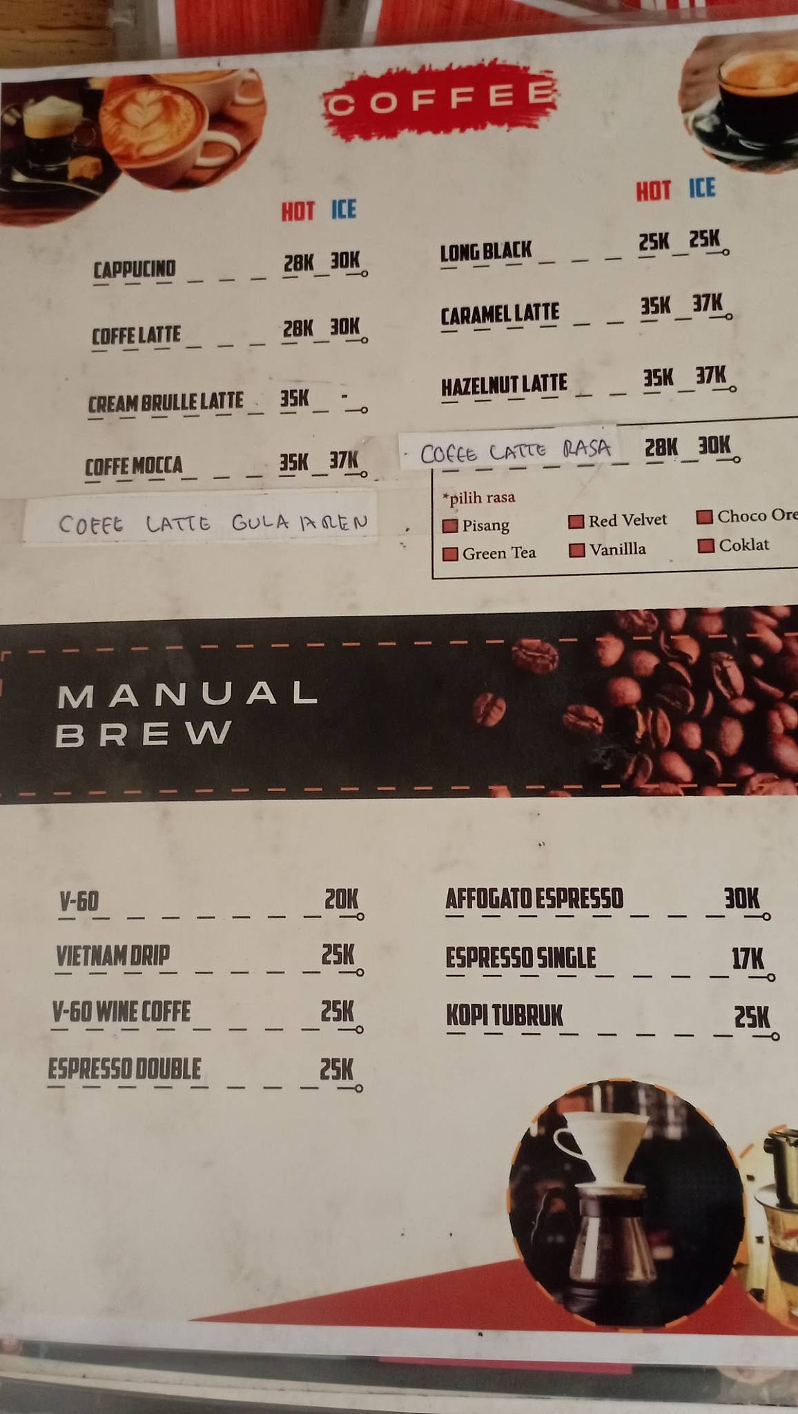 Menu at Deja'vu Cafe, Bandung