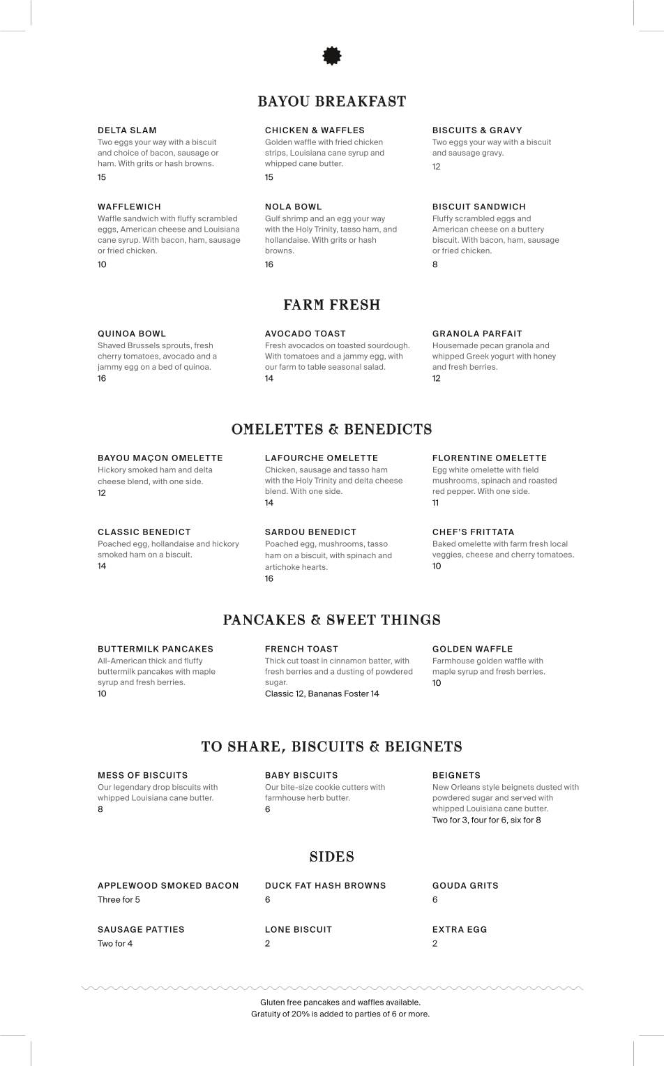 Menu at Delta Biscuit Company restaurant, Monroe, Tower Dr