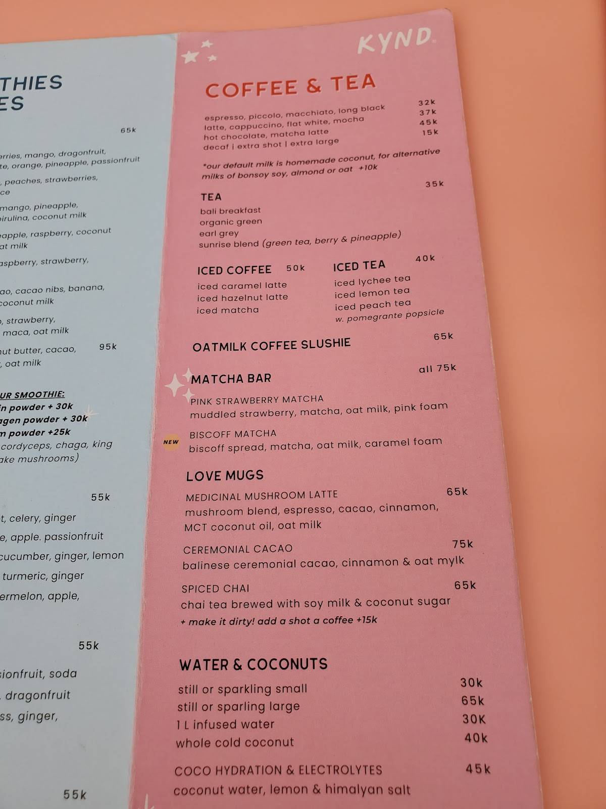 Menu at KYND COMMUNITY SEMINYAK restaurant, Mengwi