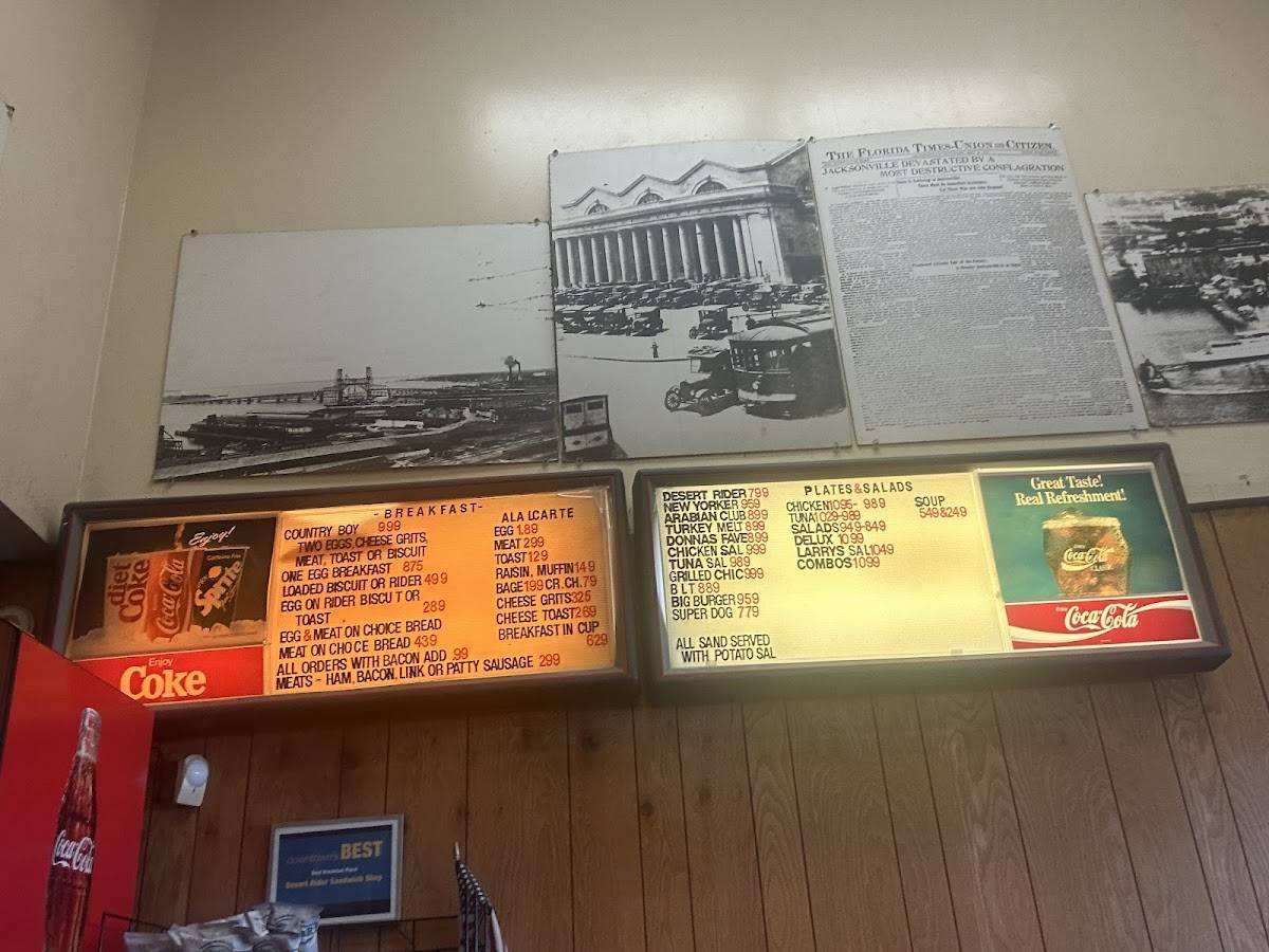 Carta del restaurante Desert Rider Sandwich Shop, Jacksonville
