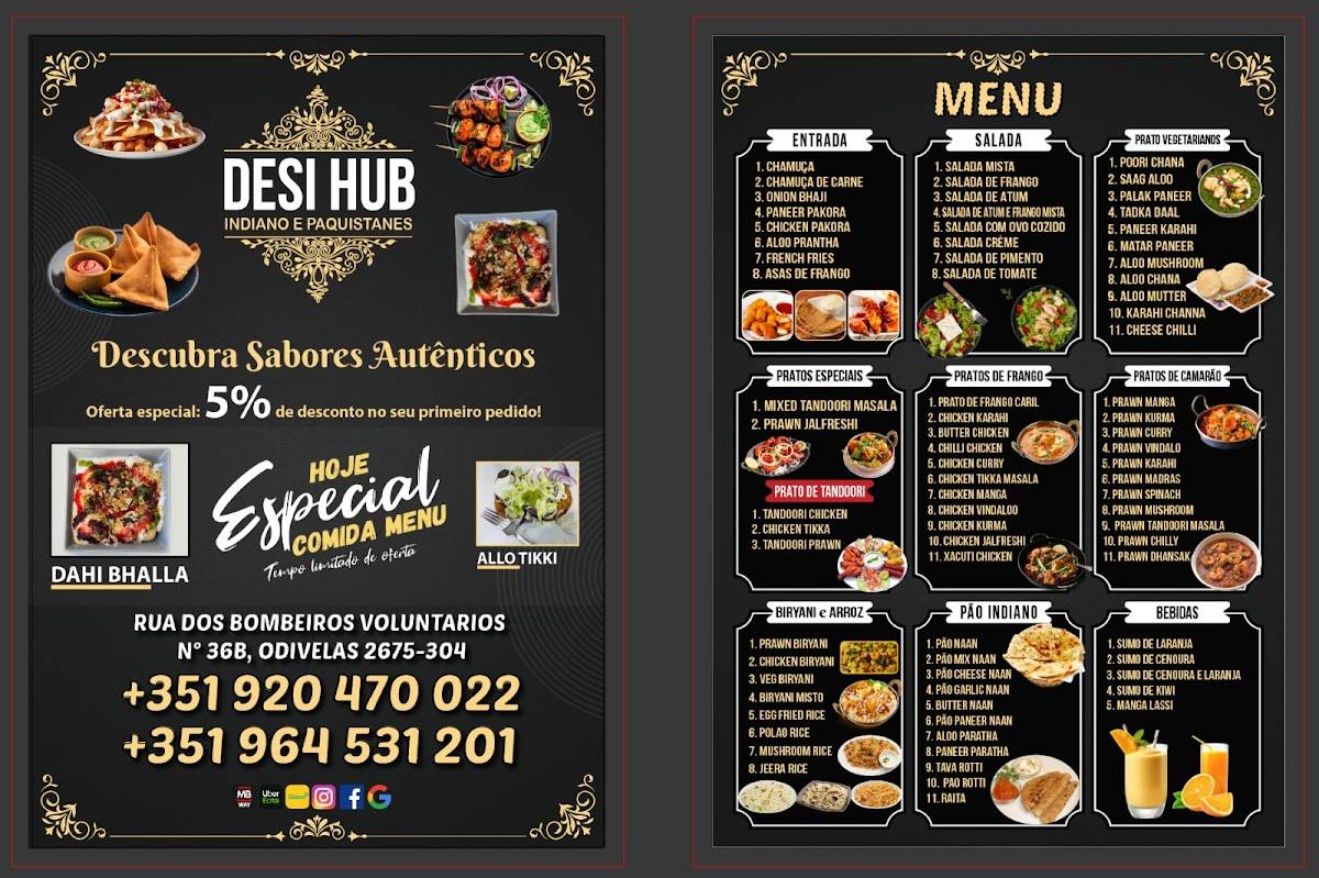 Menu at Desi Hub restaurant, Odivelas