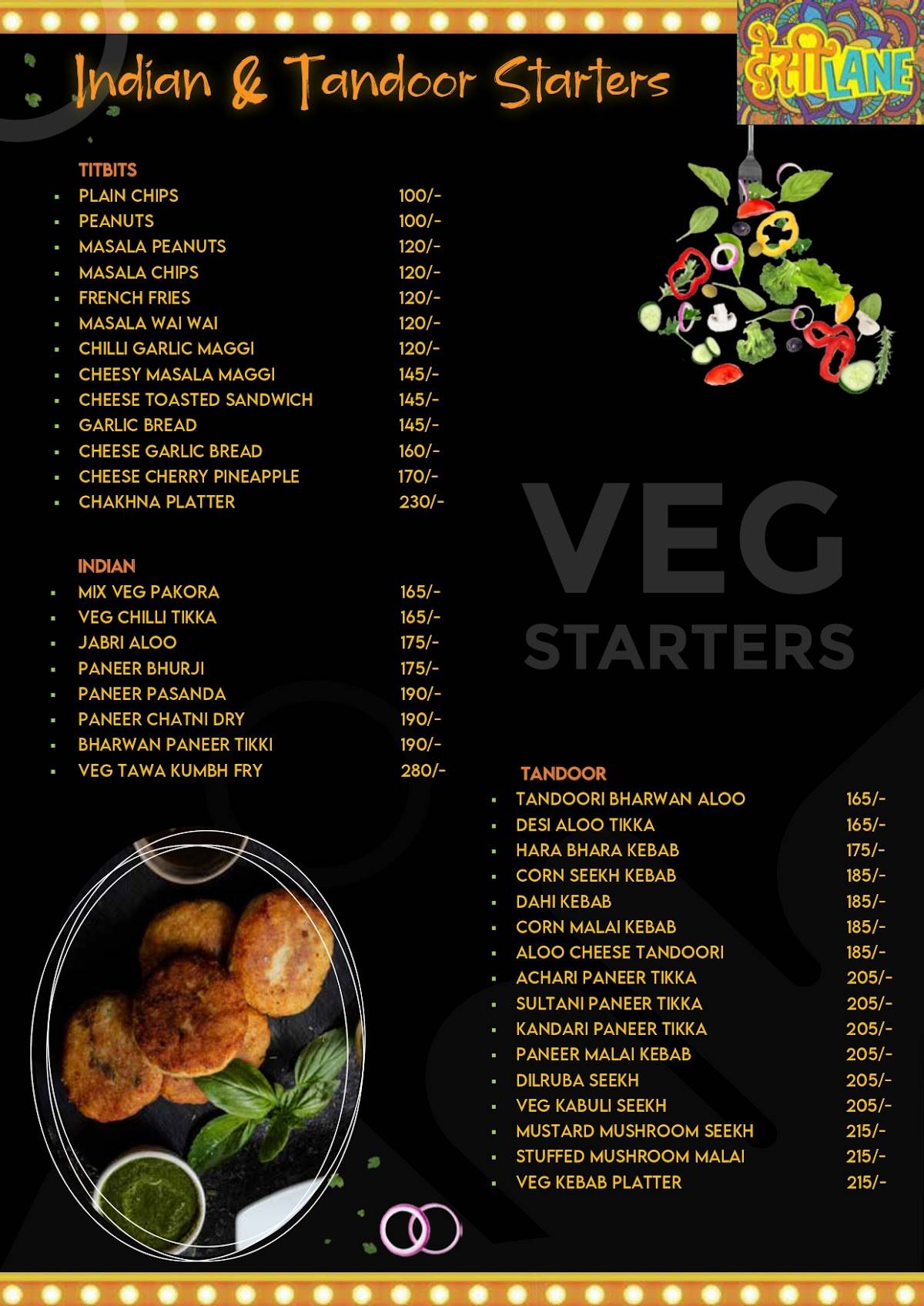 Menu at Desi Lane BT College, Kolkata