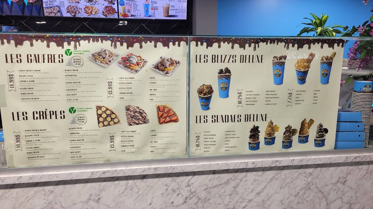 Menu au Gaufres et glaces Vaudreuil - Dorion desserts, Vaudreuil-Dorion