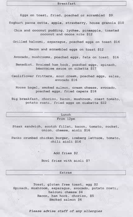 Menu at Devour Cafe Patisserie, Adelaide, 52 Davenport Terrace