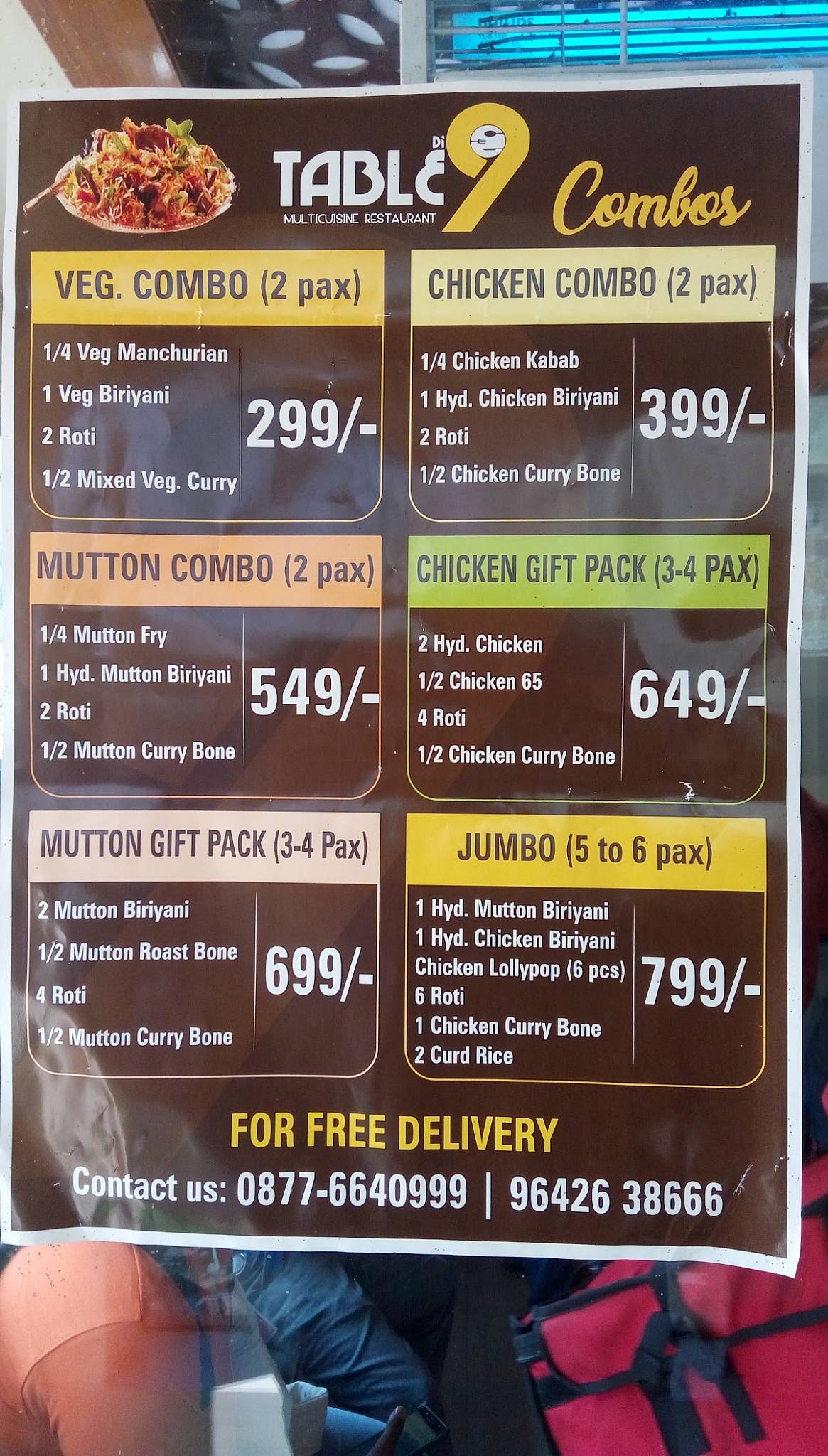 Menu at Di Table 9 Multicuisine Family Restaurant, Tirupati