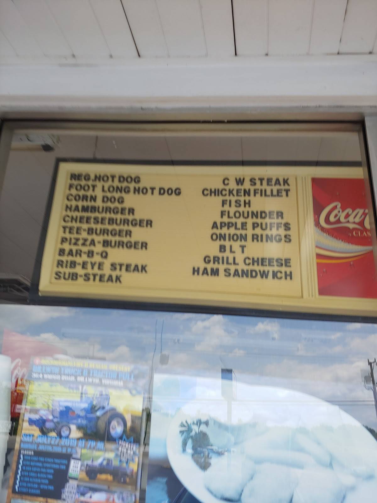 Menu at Dillwyn Dairy Freez restaurant, Dillwyn, Oak St