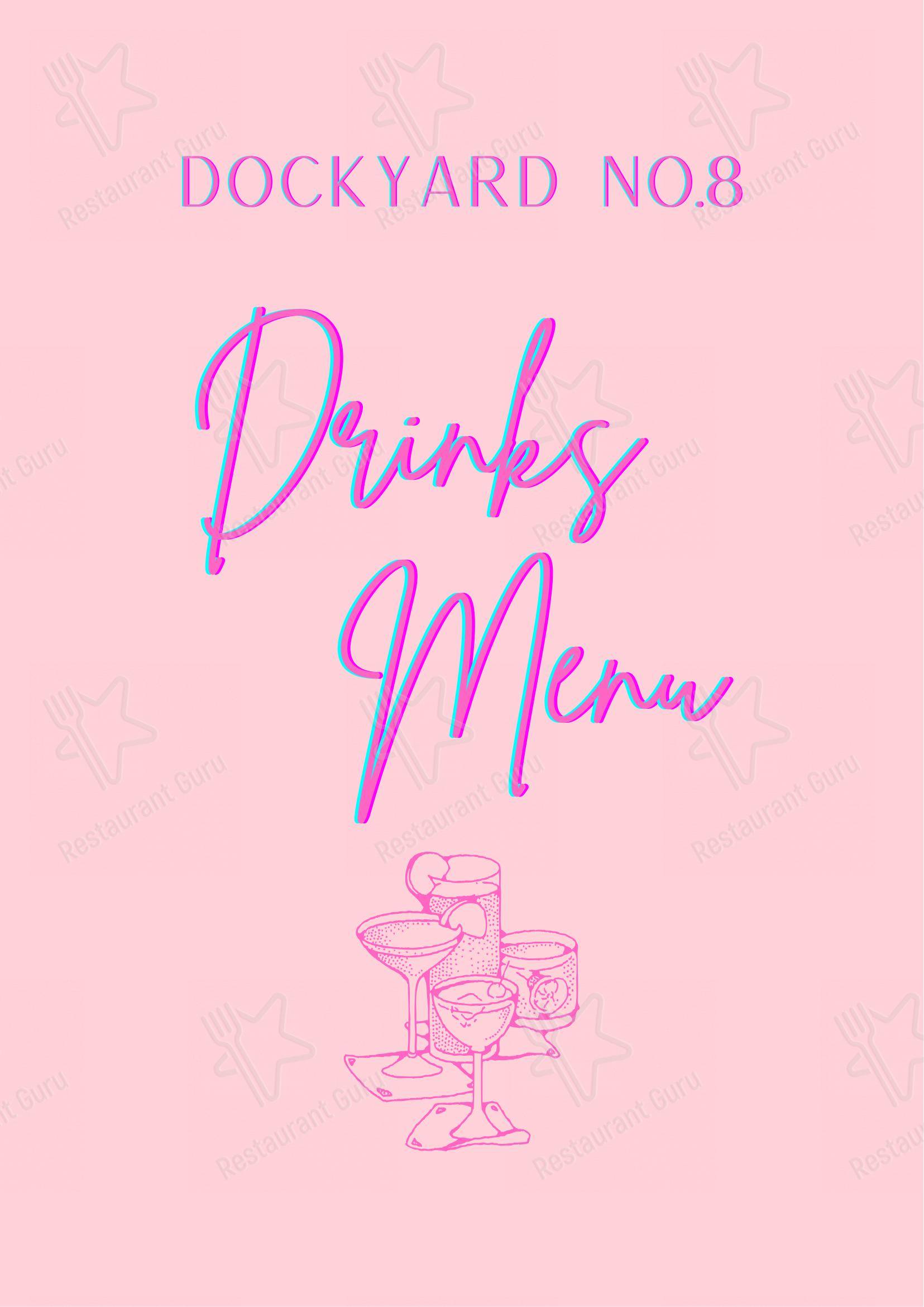 Menu at Dockyard No.8 pub & bar, Bray