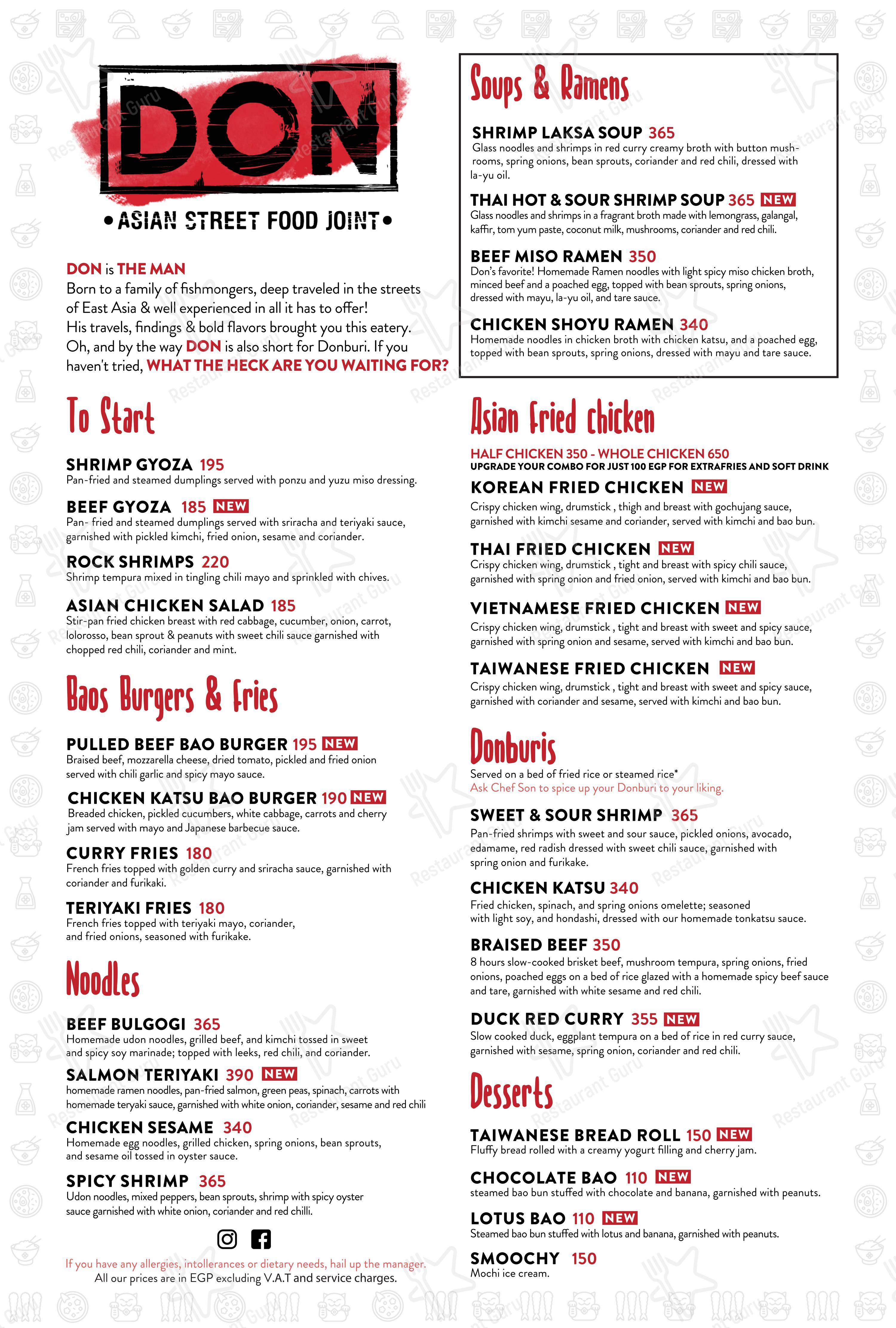 Menu at Don Eatery 5A by Waterway restaurant, New Cairo City