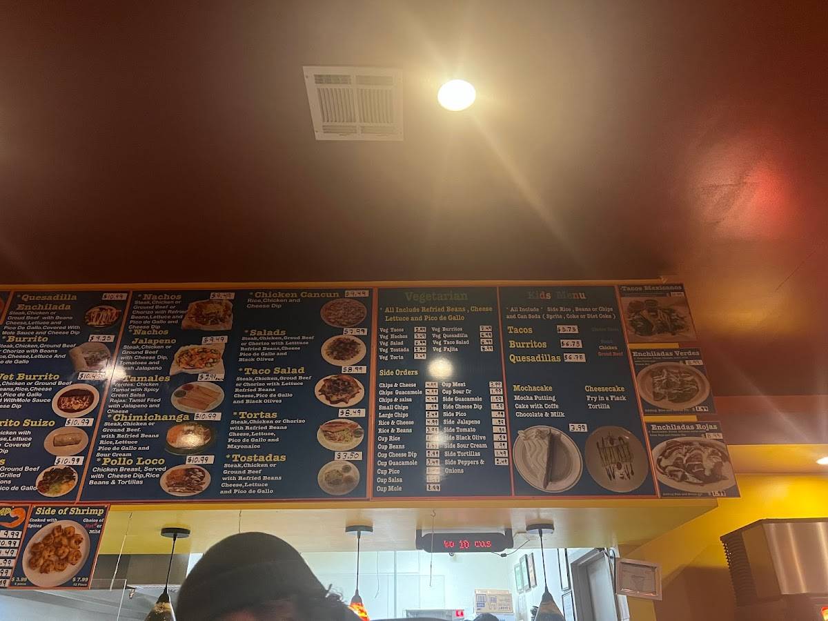 Menu at Don Luna restaurant, Harrisburg