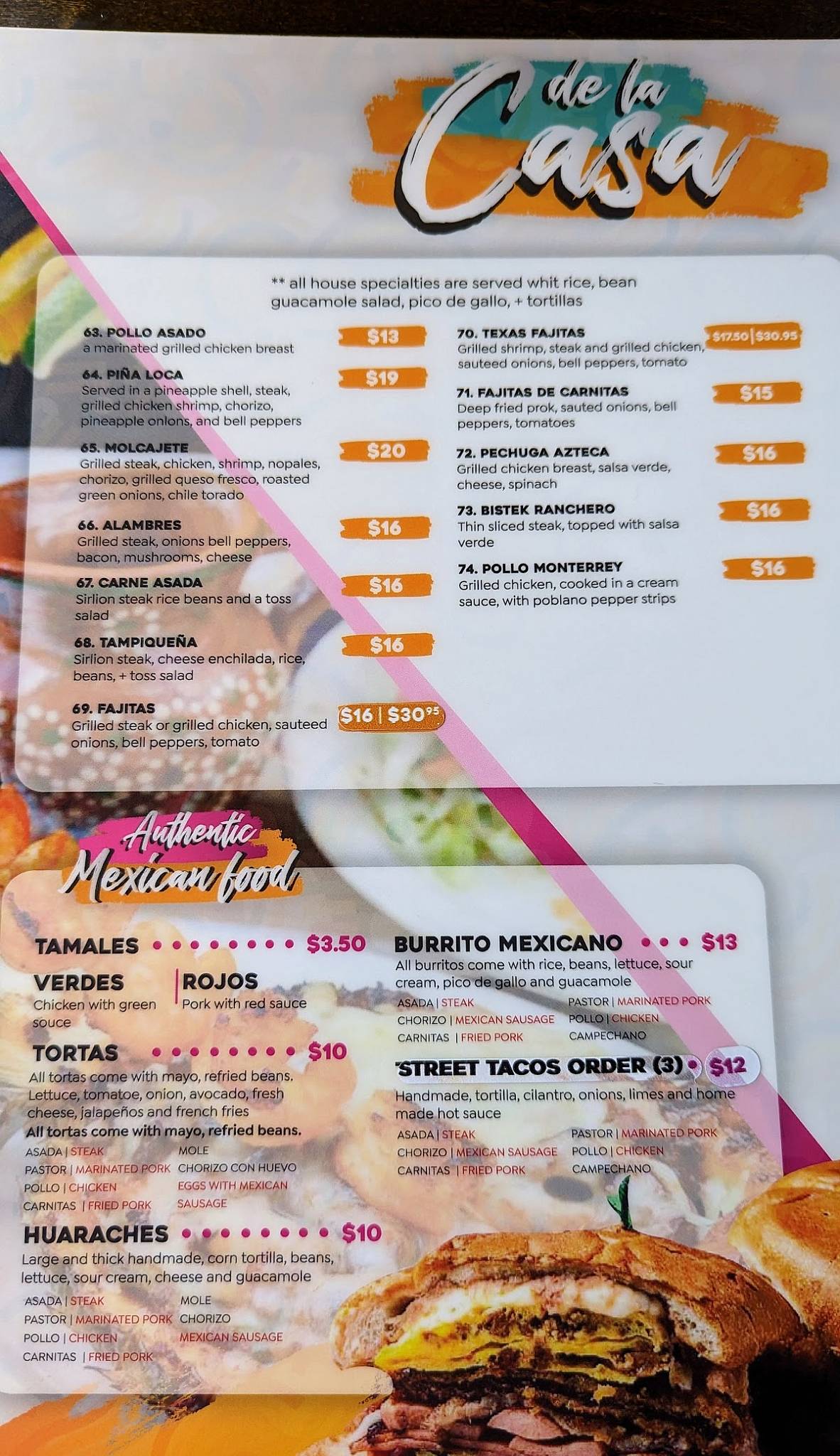 Menu at Don Nacho's Palmetto restaurant, Palmetto