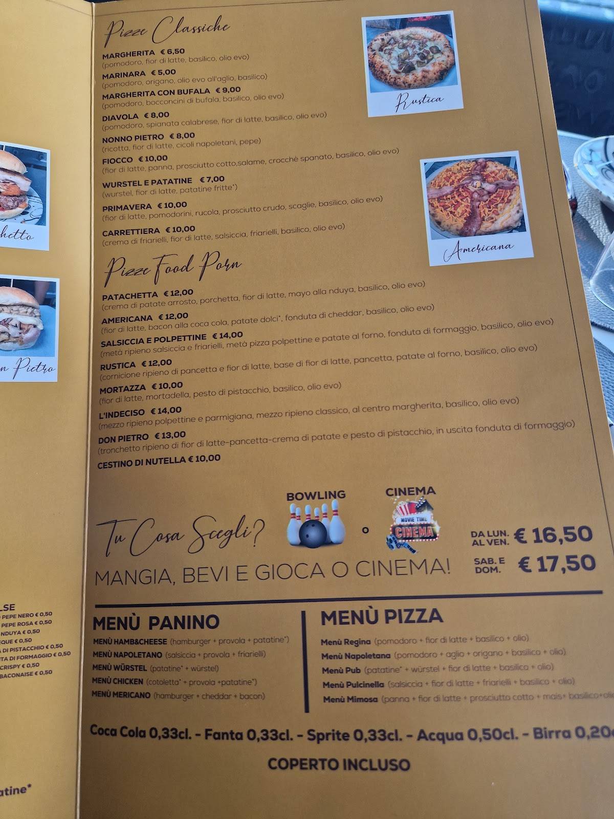 Menu at Don Pietro by DiscoBowling restaurant, Casoria